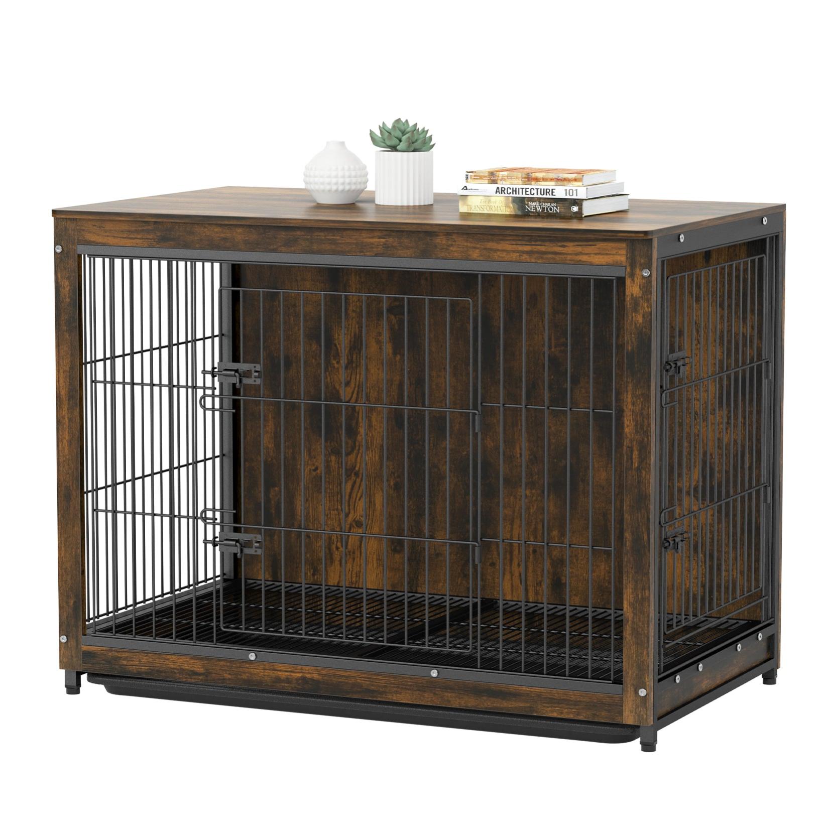 Cage pour Chien en Bois Industrielle Grande Taille Cage Chien Chats ...