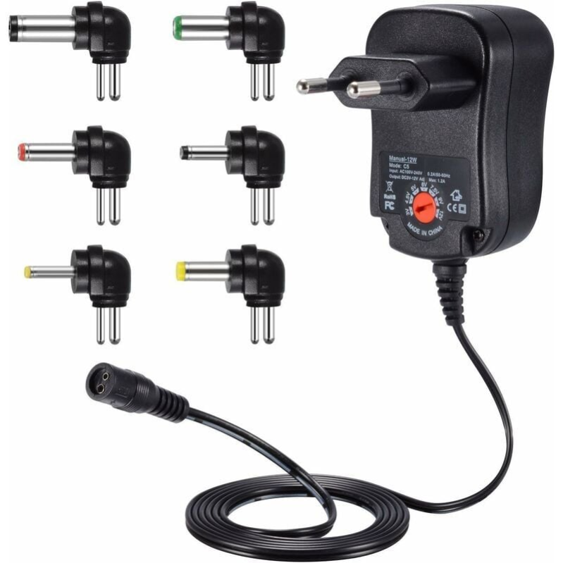Adaptateur secteur universel 12W, transformateur de puissance 3V 4.5V ...