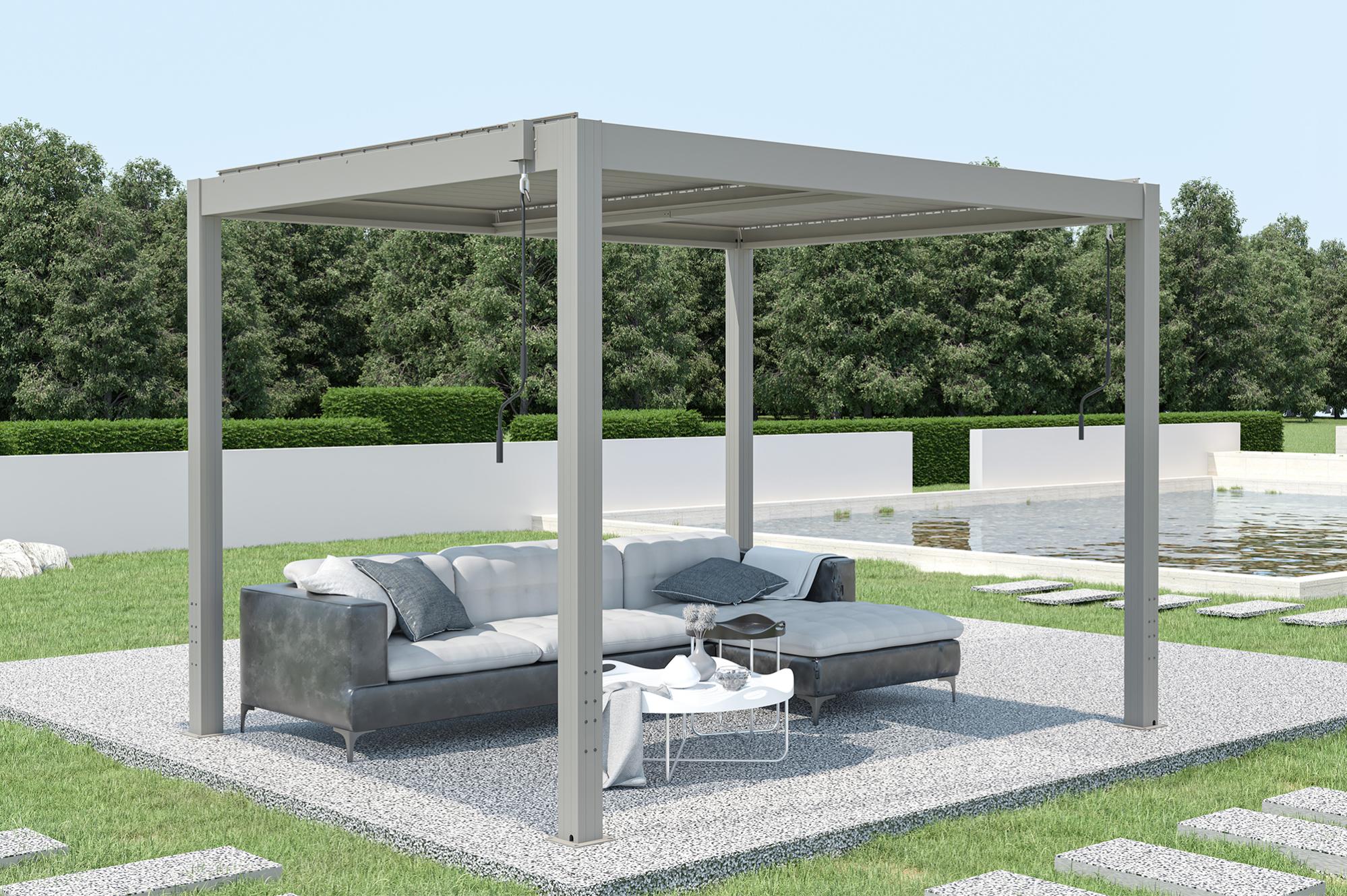 Pergola bioclimatica SANTA 3x2,5m Alluminio Tortora | Leroy Merlin