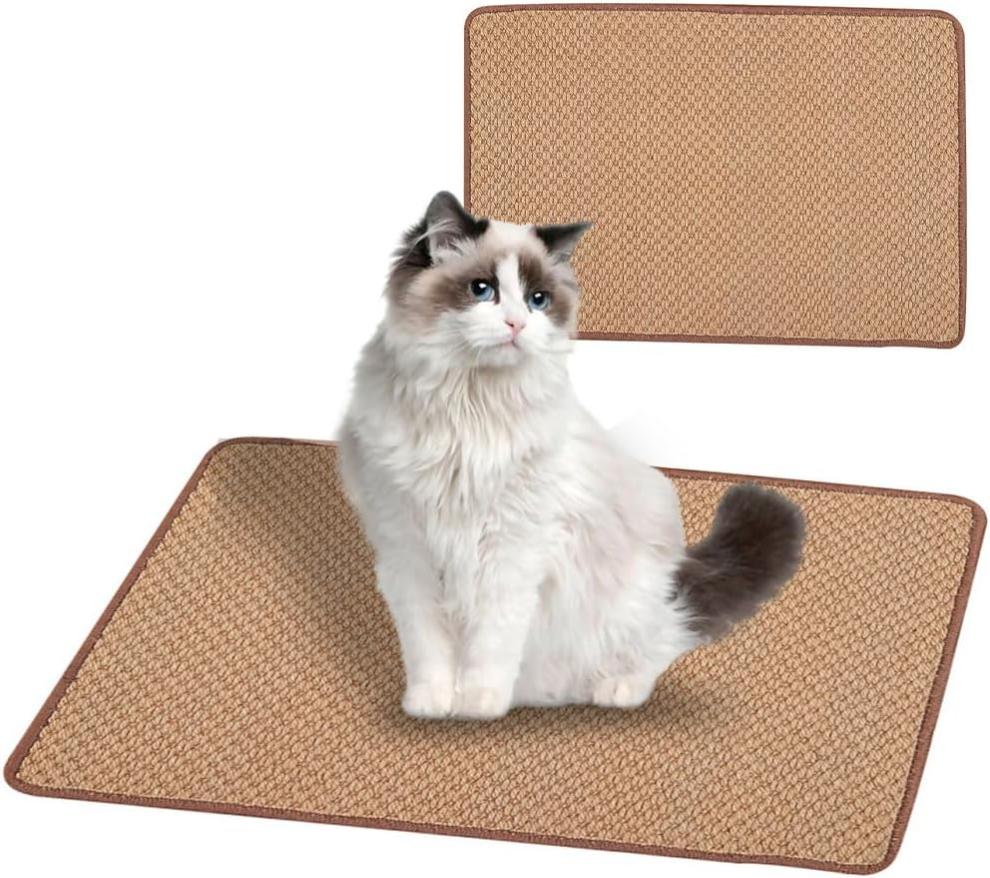 Tapis griffoir Chat Protection canapé Meuble Sol Mur - Tapis en sisal et Lin 80 x 50 cm adapté ...