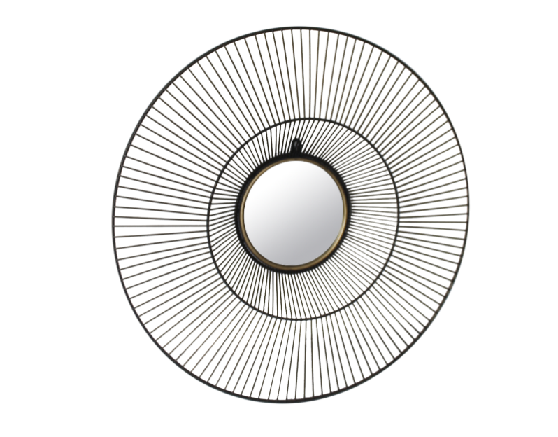 Miroir rond noir et doré en métal 58x58x9cm | Leroy Merlin