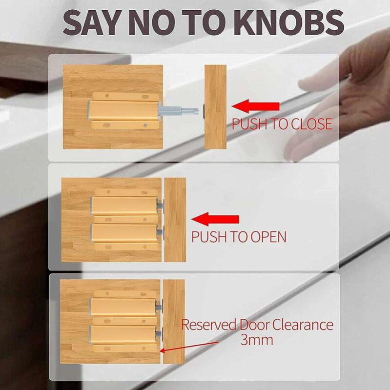 Poussoir Porte Placard, 4 Pièces Push to Open Aimant Push to Open ...