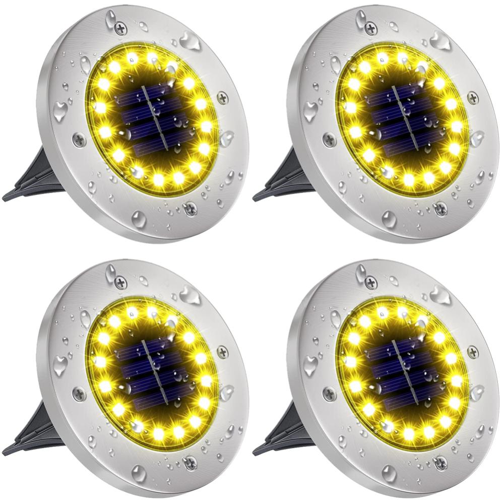 Lampes solaires au sol avec 16 LED, lampes solaires encastrées étanches ...