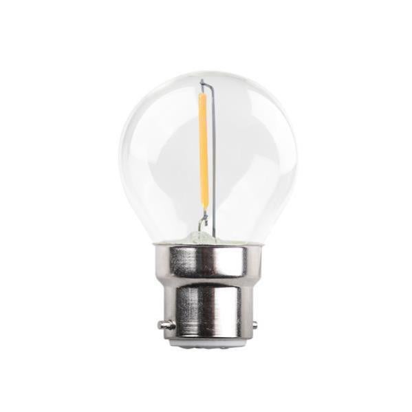 BOMBILLA LED G45 FILAMENTO 1W B22 3000K 220-240V | Leroy Merlin