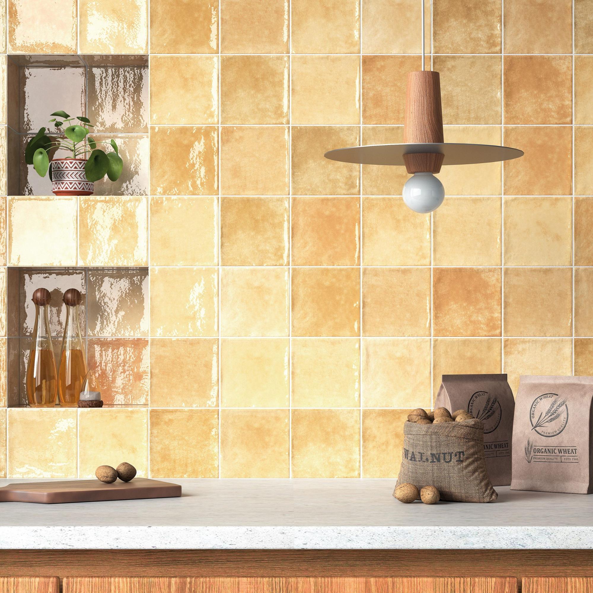 Azulejo interior y exterior. Porcelánico Premium Serie Zellige Ochre ...