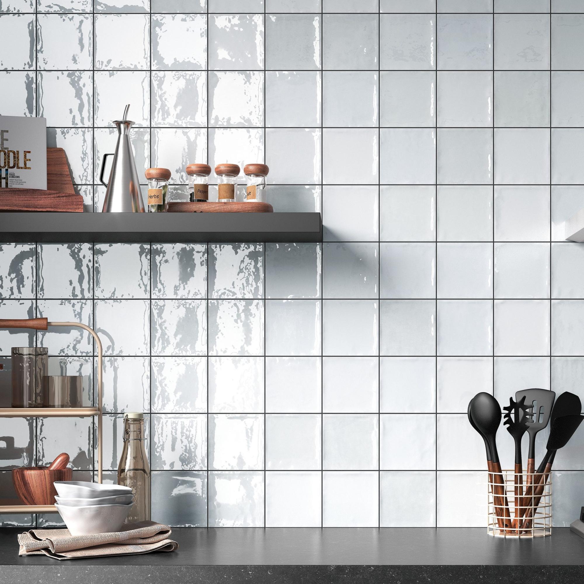 Azulejo interior y exterior. Porcelánico Premium Serie Zellige White ...