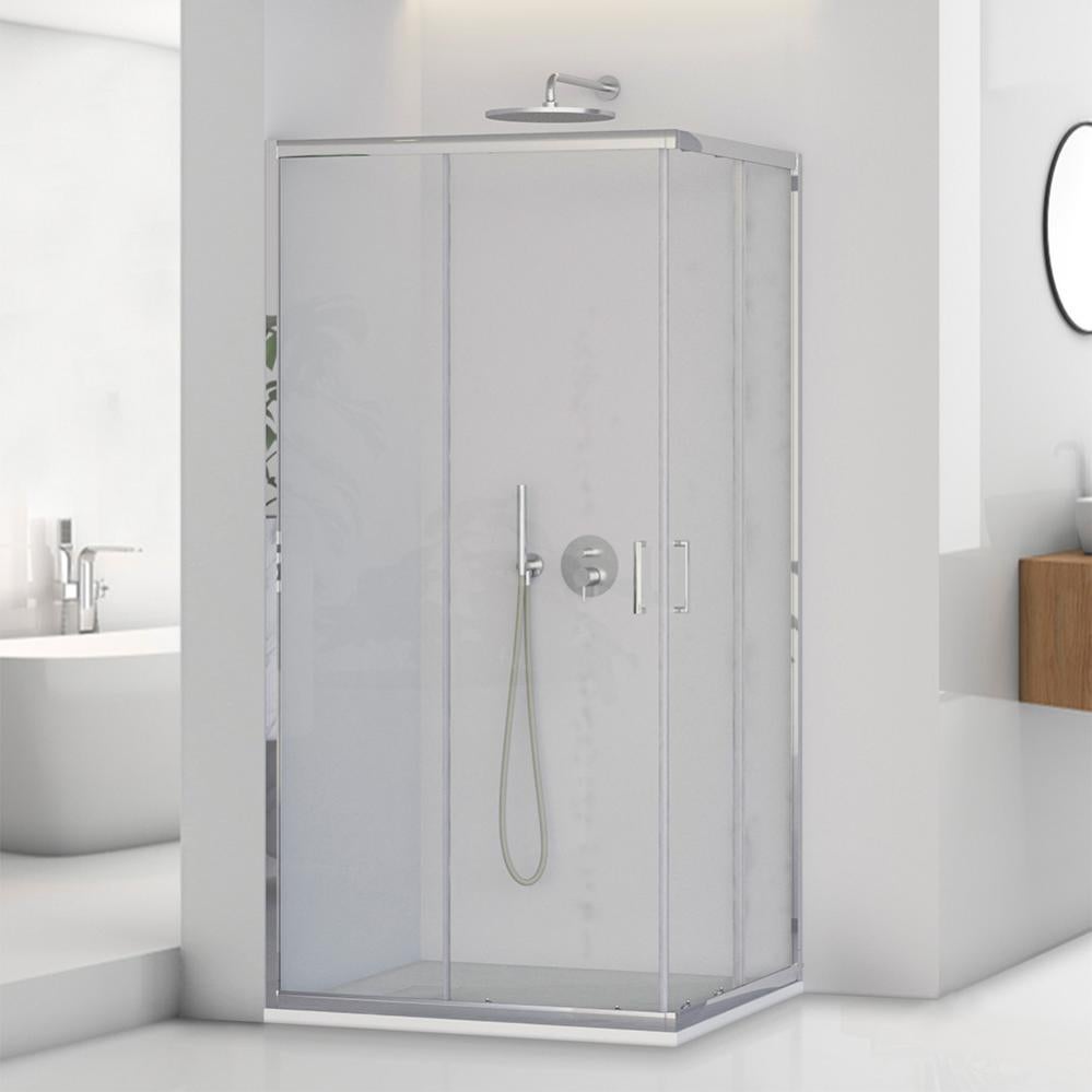Box doccia angolare 90x90 cm doppio scorrevole vetro trasparente Tay ...