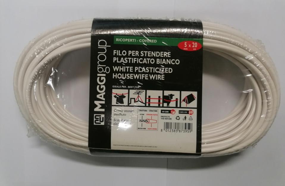 MAGGI - FILO PER STENDERE PLASTIFICATO BIANCO 5mm X 20mt | Leroy Merlin