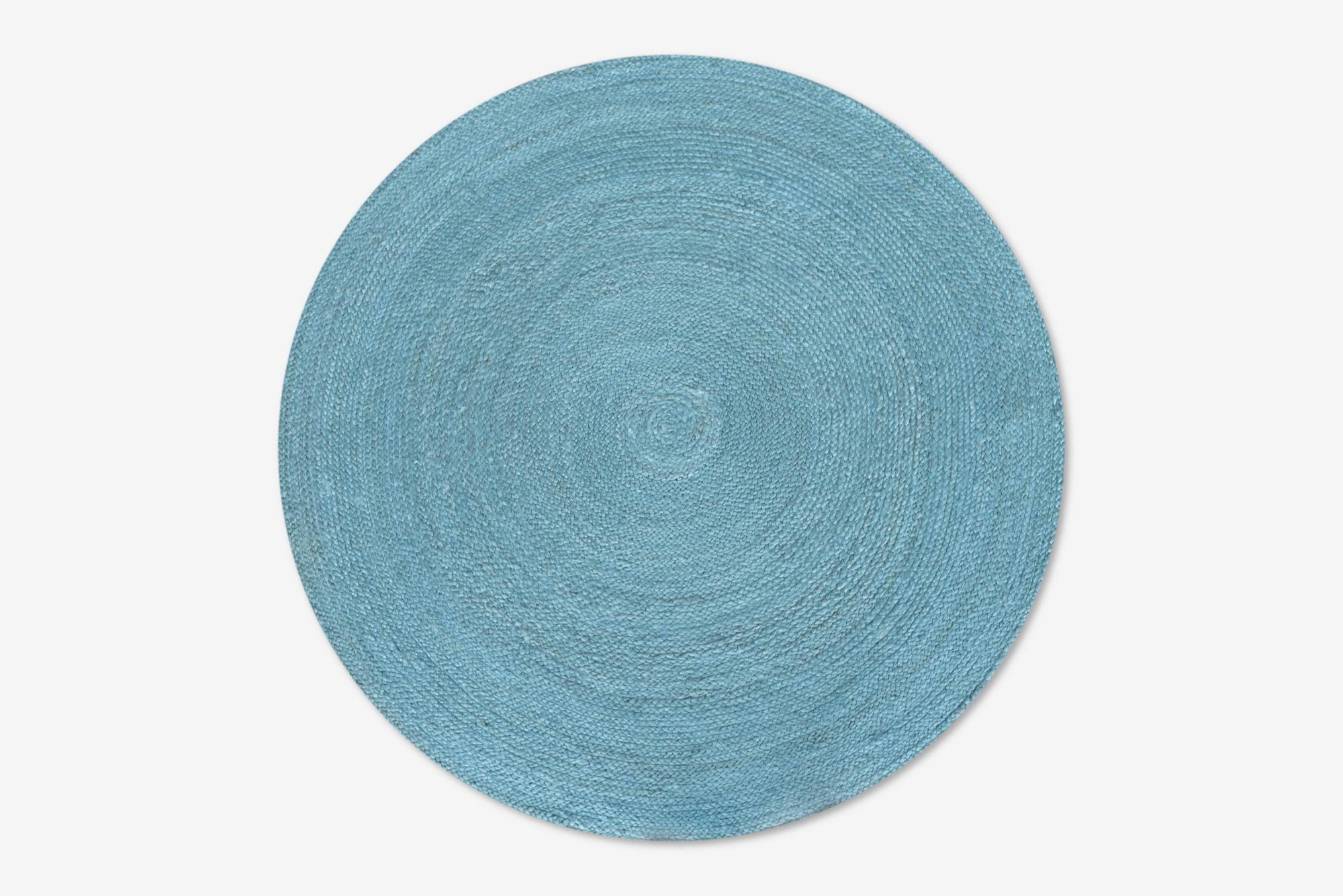 TAPPETO TONDO IN JUTA BLU CIELO Ø140CM | Leroy Merlin
