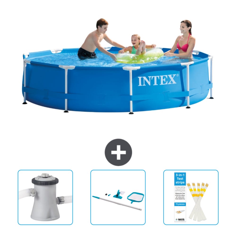Piscine Intex Cadre Rond - 305 X 76 Cm - Bleue - Incluse Accessoire