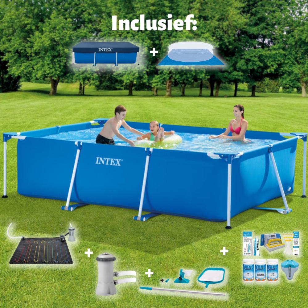 Piscine Cadre Rectangulaire Intex - 300 x 200 x 75 cm - Bleue - Incluse ...