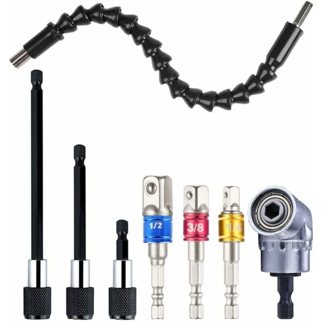 1 rallonge de foret flexible + 1 adaptateur de foret à angle droit + 3 ... 1 rallonge de foret flexible + 1 adaptateur de foret à angle droit + 3 ...