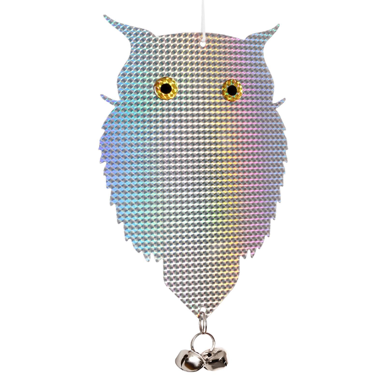 Chouette anti-oiseaux laser double face, argent double face (corde ...
