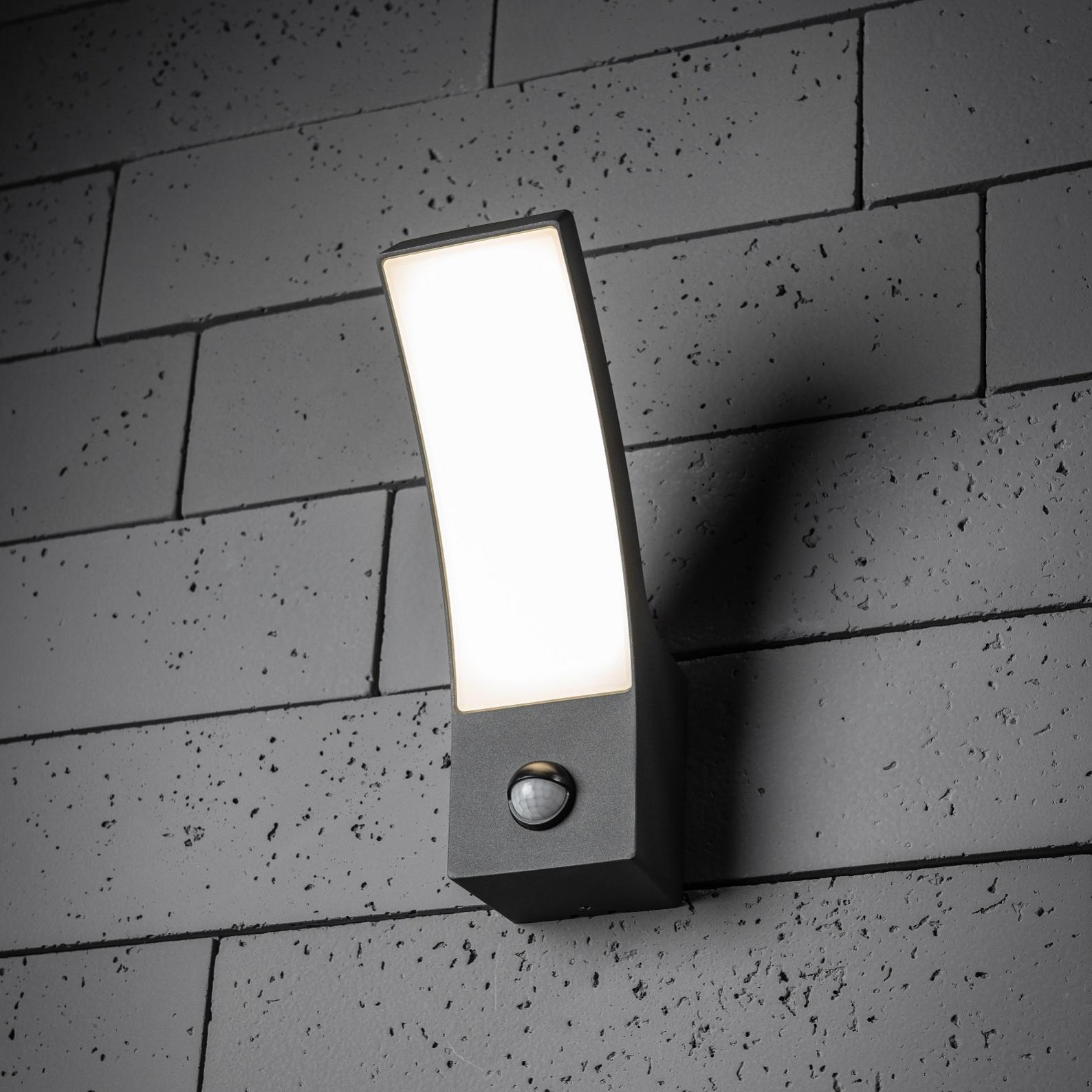 CGC MILLIE Aplique LED Curvo Negro Sensor de Movimiento PIR Aluminio ...