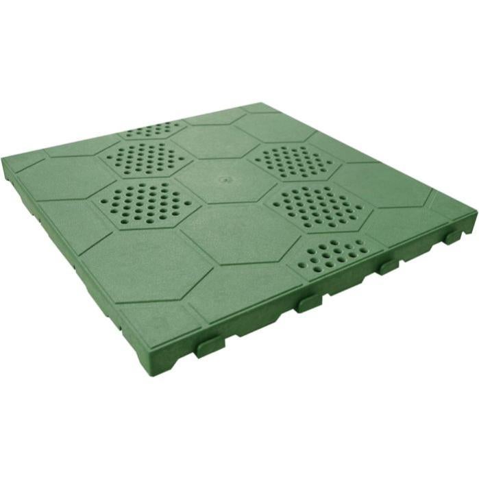 Set 50 Piastrelle pavimento plastica verde drenante 400x400x25mm per ...