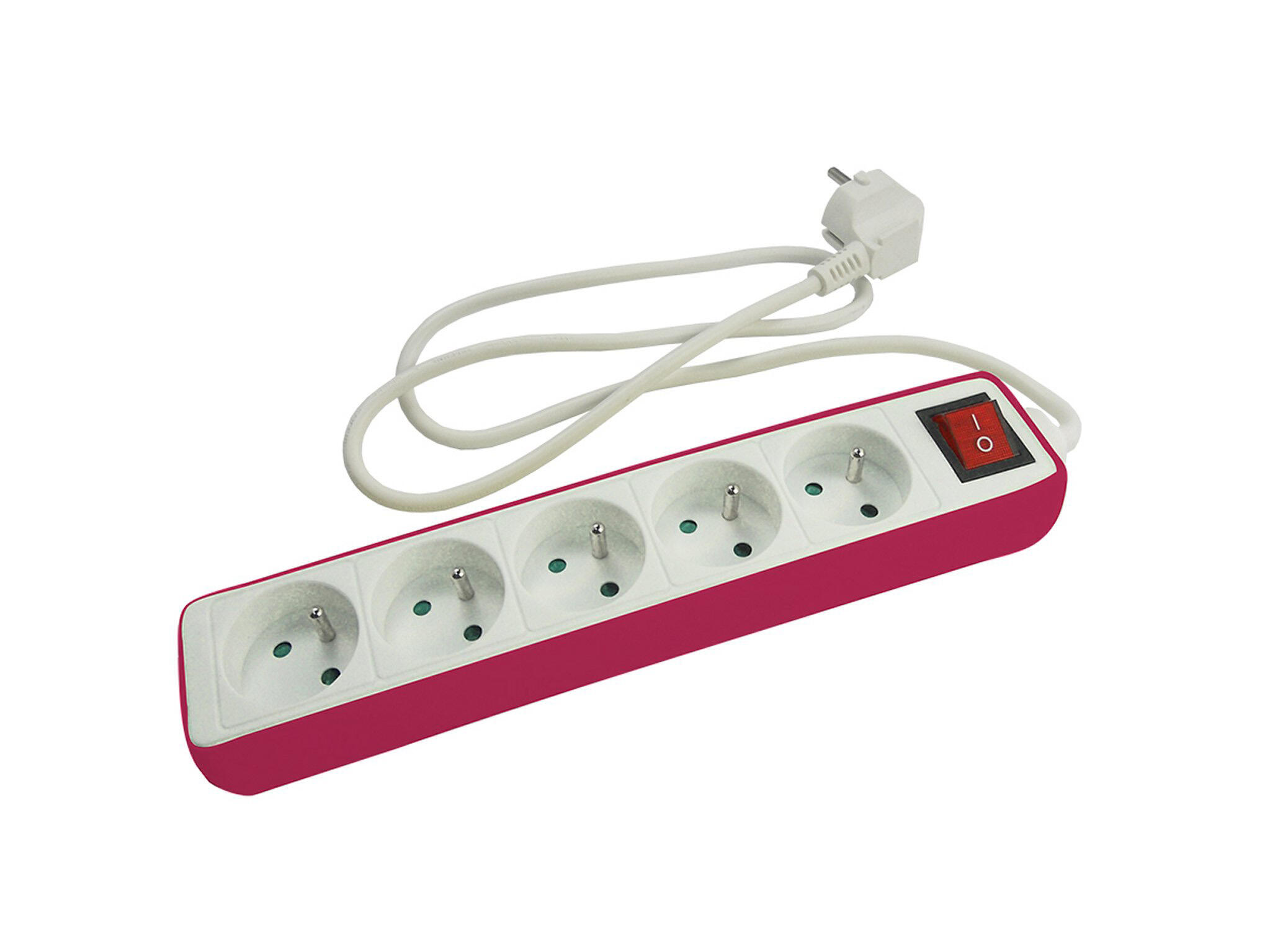 Multiprise filaire, 5 prises rose ZENITECH | Leroy Merlin