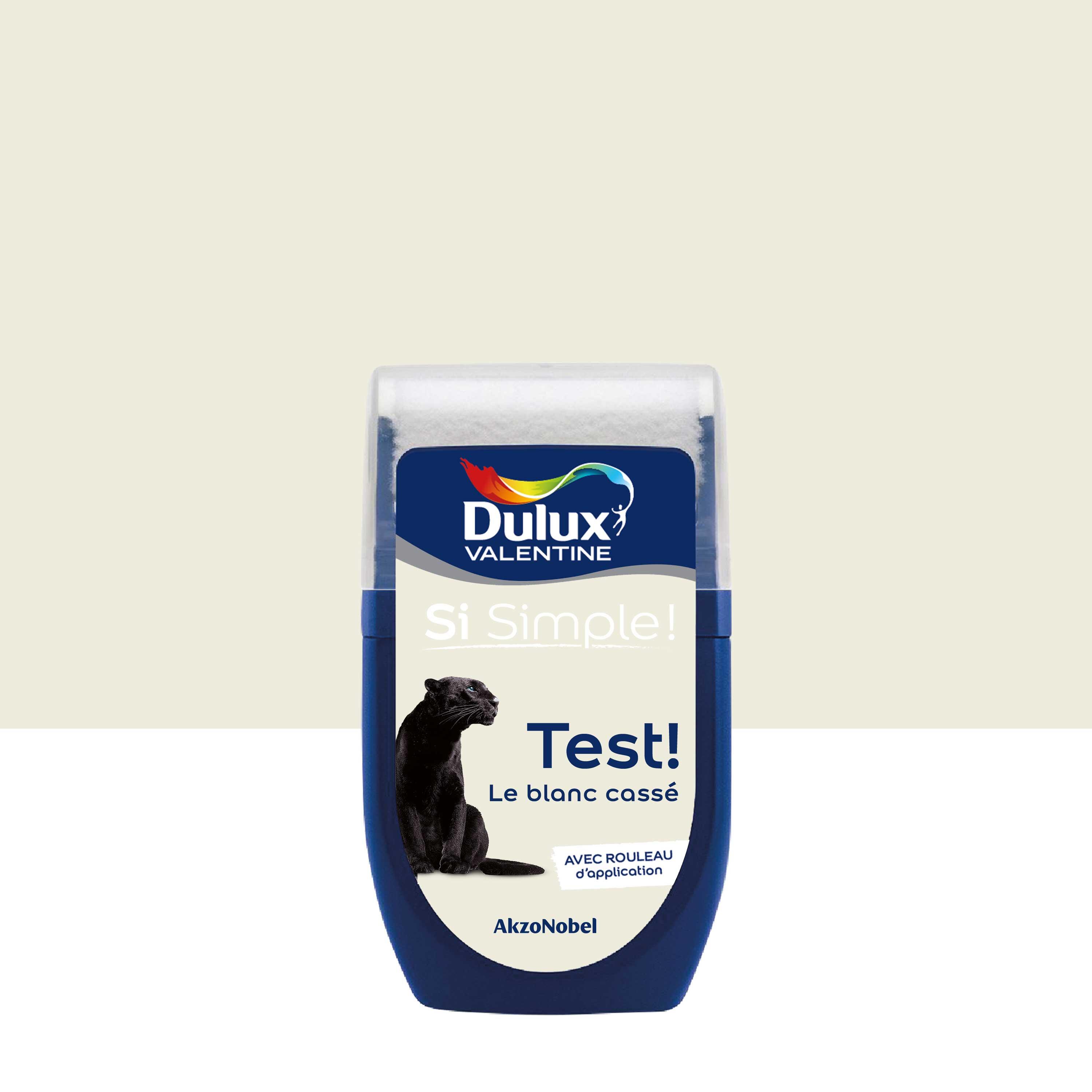 Testeur peinture mur, boiserie blanc cassé satin DULUX VALENTINE Si ...