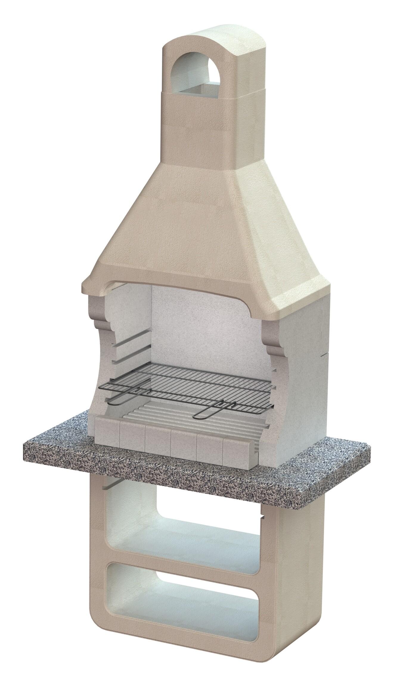 Barbecue fixe Bahamas avec plan en marbre SAROM | Leroy Merlin