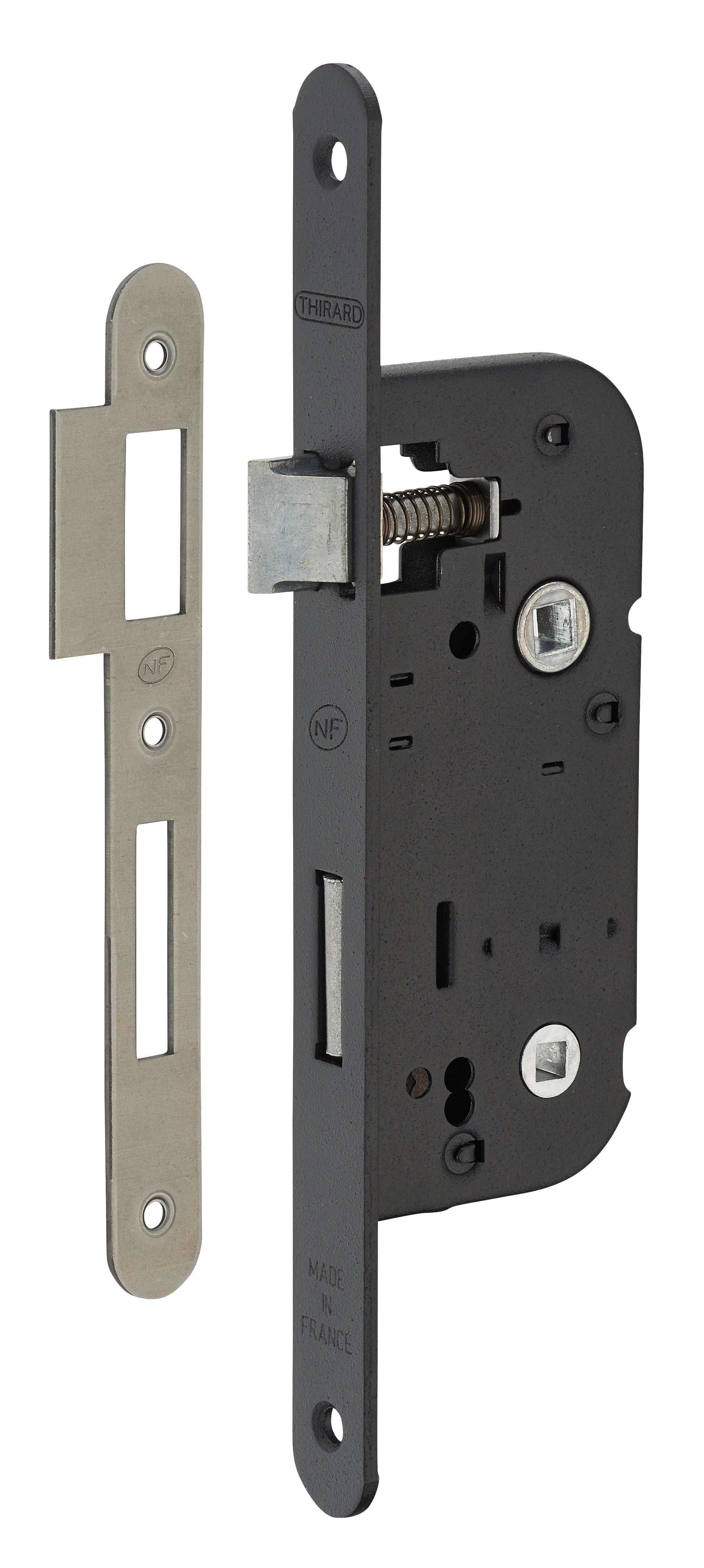 Serrure encastrée THIRARD, à condamnation réversible bouts ronds, axe ...