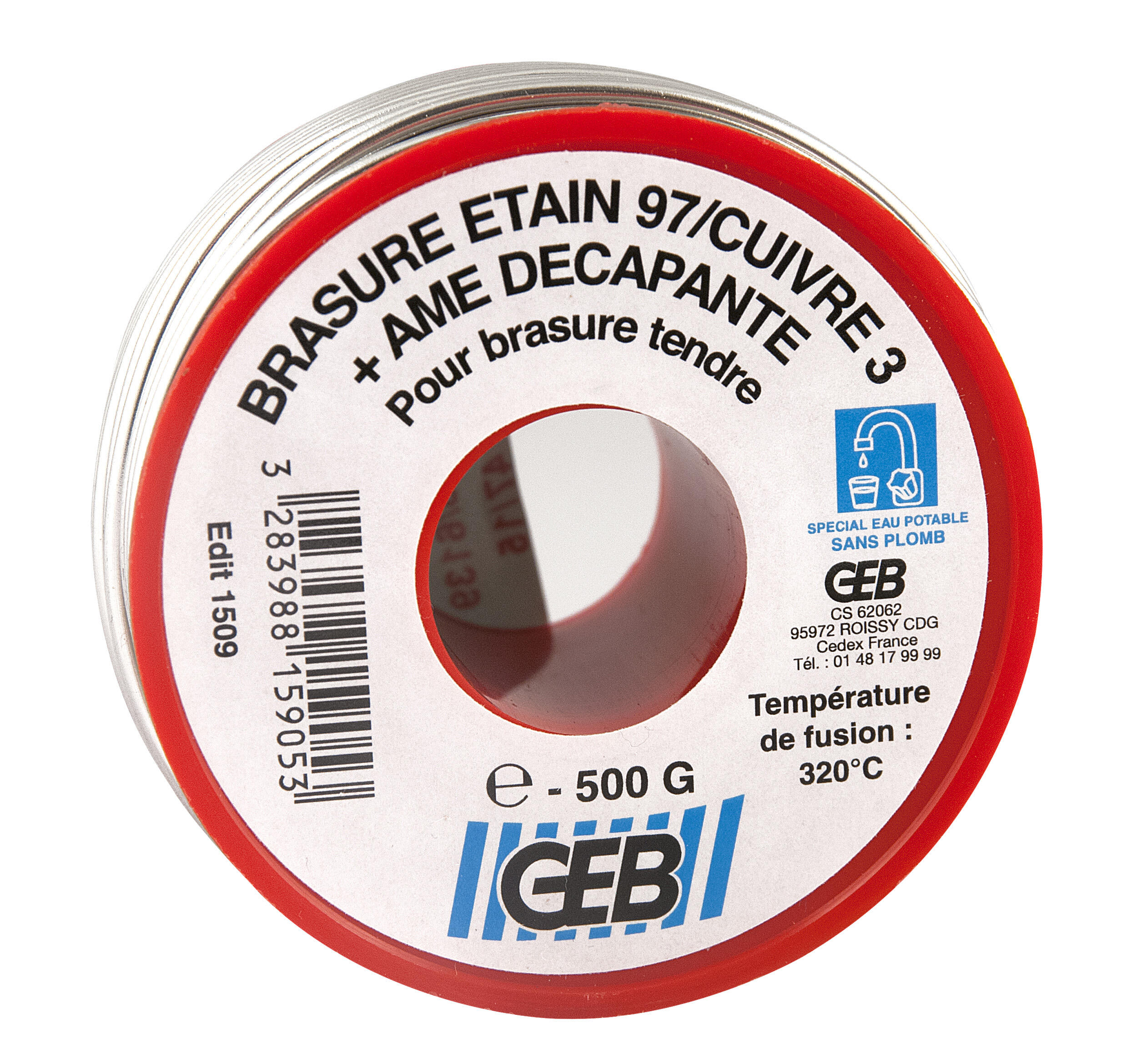 Bobine pour brasure etain / cuivre, ame décapante, 500 g, GEB | Leroy ...