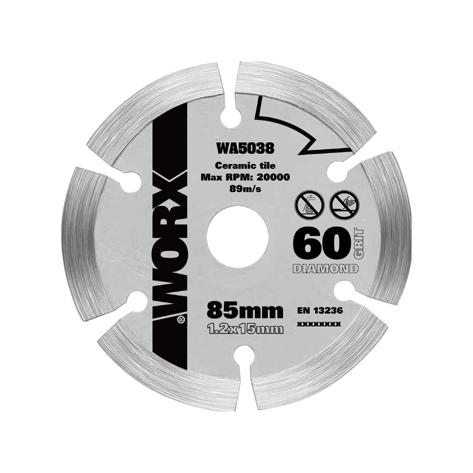 Lame de scie circulaire diamantée WORX - WA5038 (pour WX423/WX426/WX523 ...