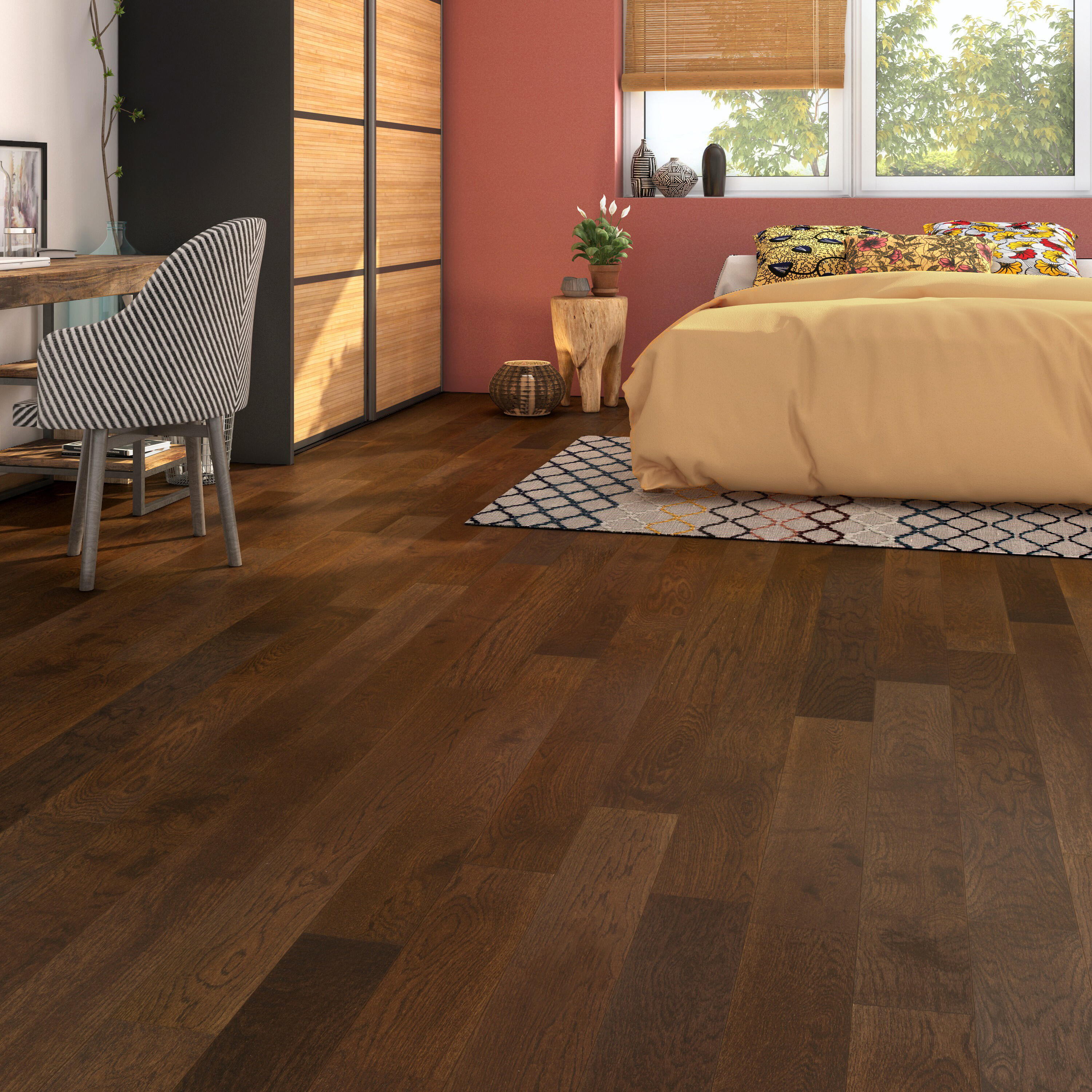 Parquet contrecollé chêne savane vitrifié brossé M abouté BROCELIANDE ...