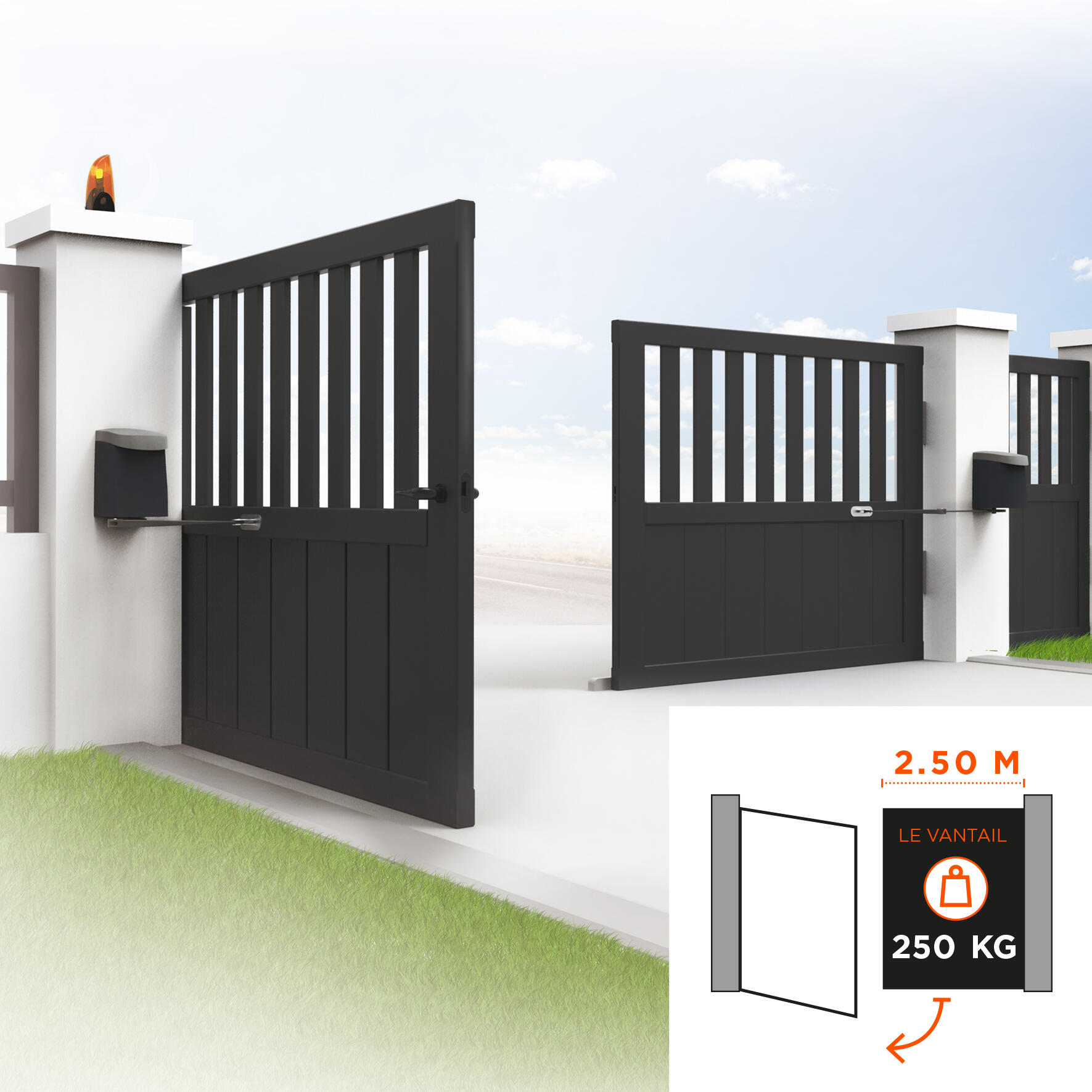 Motorisation de portail SCS SENTINEL à bras opengate 2 | Leroy Merlin