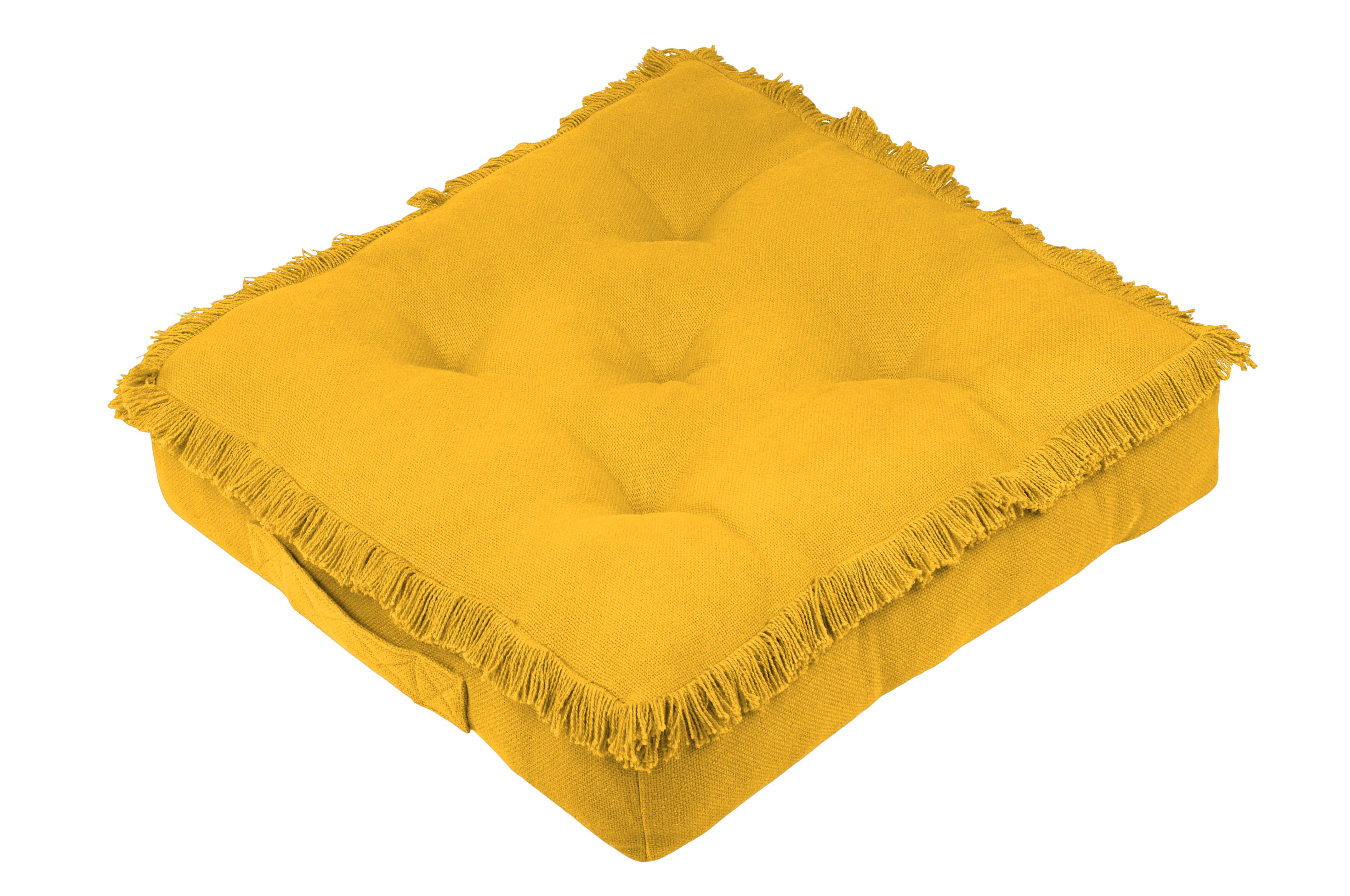 Coussin de sol Prague, moutarde l.45 x H.45 cm | Leroy Merlin