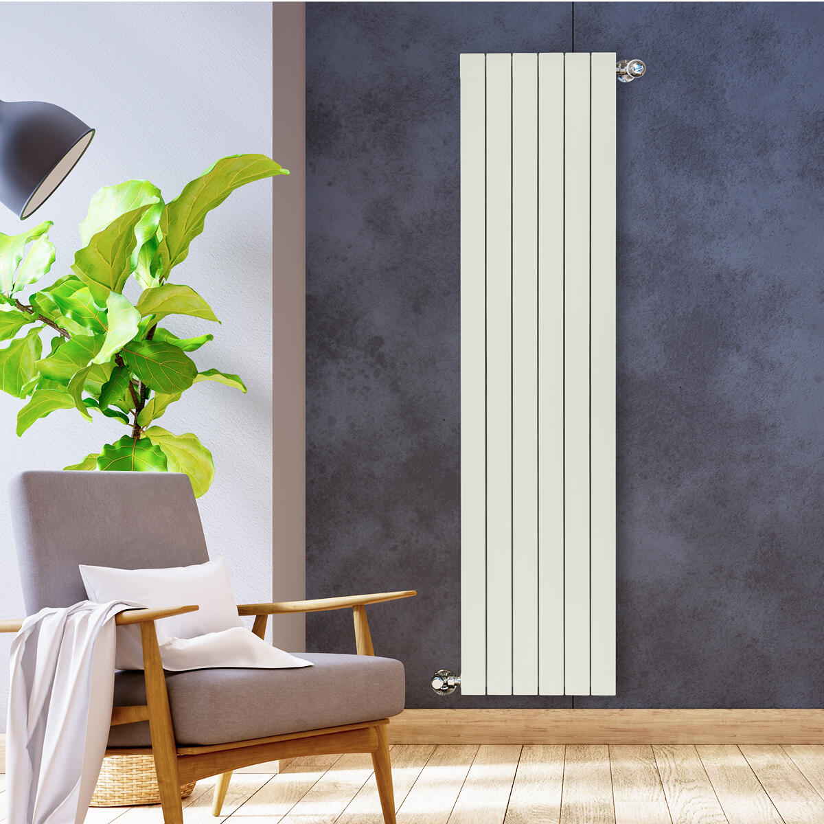 Radiateur eau chaude vertical PRODIGE Novaflo blanc, 1800W H.186.6 x l ...