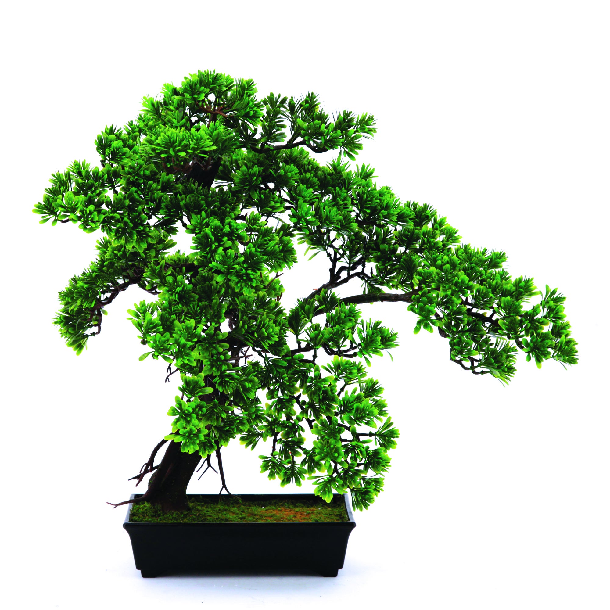 Grand bonzai artificiel Pin des bouddhistes pot rectangulaire H60 cm ...