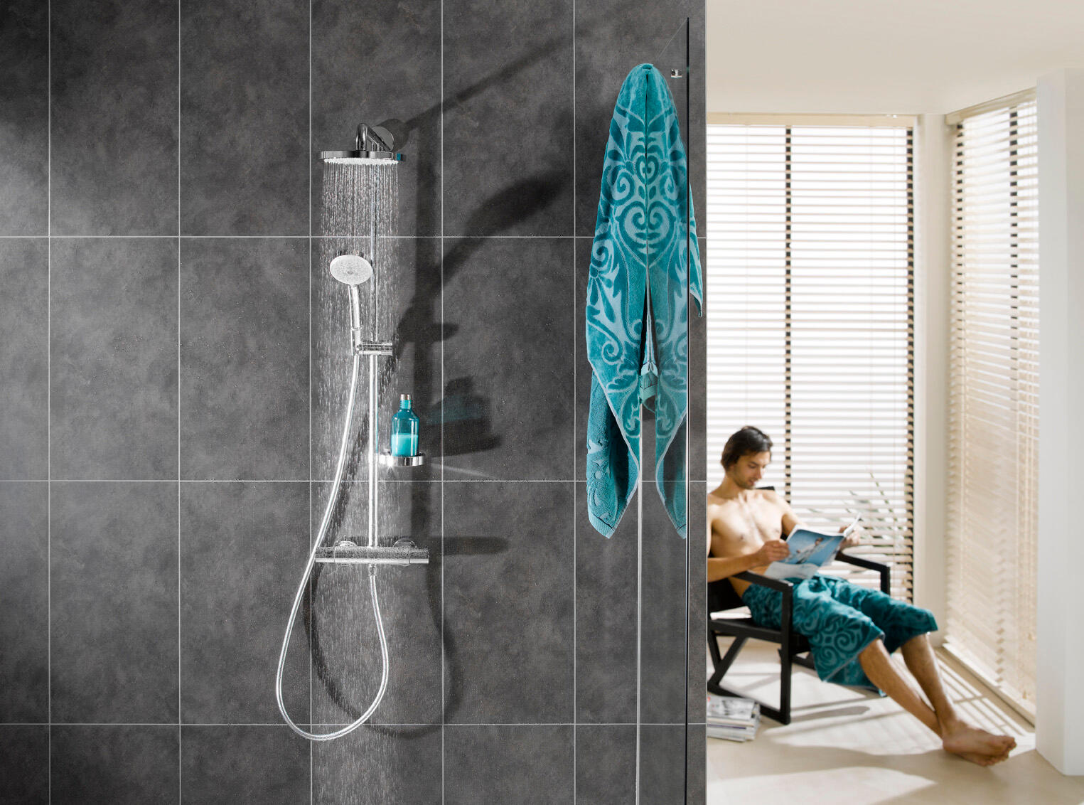 Dalle murale PVC gris mat Mystic DUMAWALL, L.65 x l.37.5 cm x Ep.5 mm ...