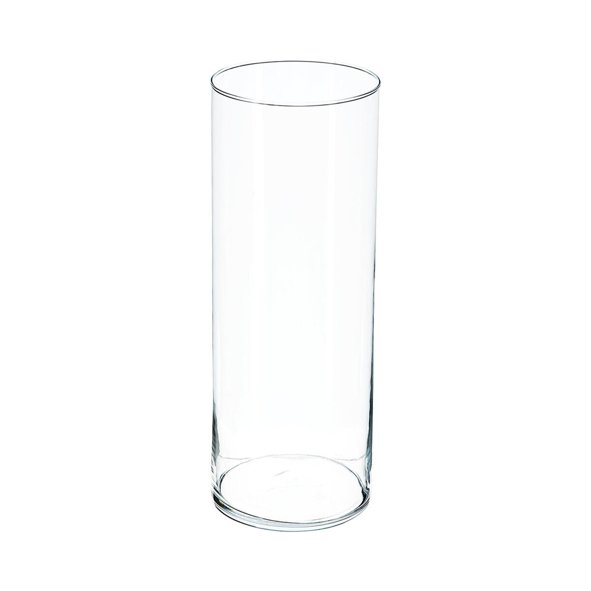 Vase cylindre décoratif en verre transparent, Diam.15 x H.40 cm | Leroy ...