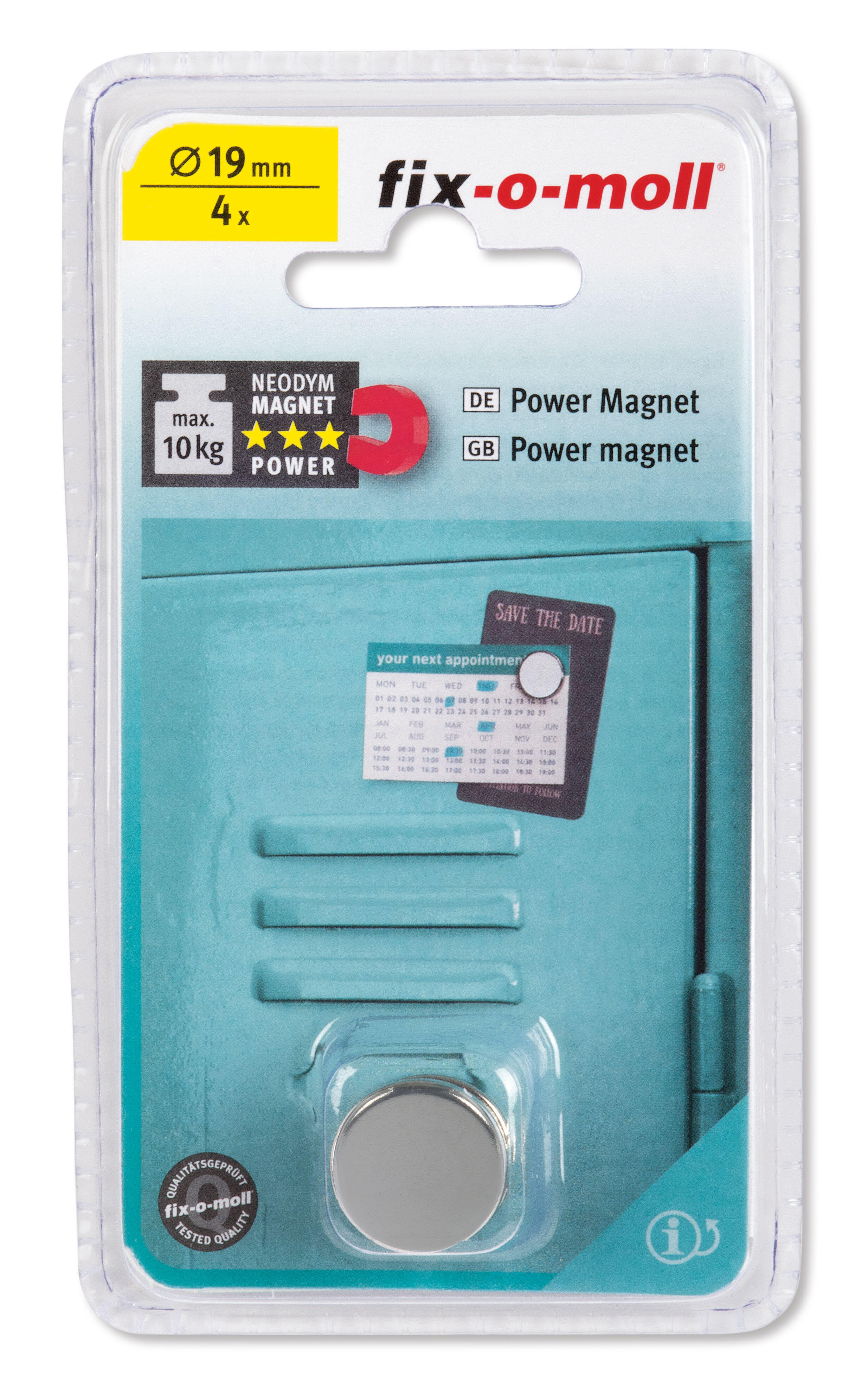 Aimant argent FIX-O-MOLL Produit sans nom de série, Diam.19 mm | Leroy ...