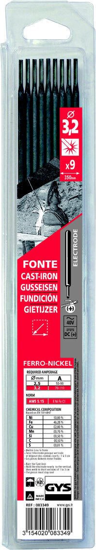 Lot de 9 électrodes fonte diamètre 3.2mm GYS 083349 | Leroy Merlin