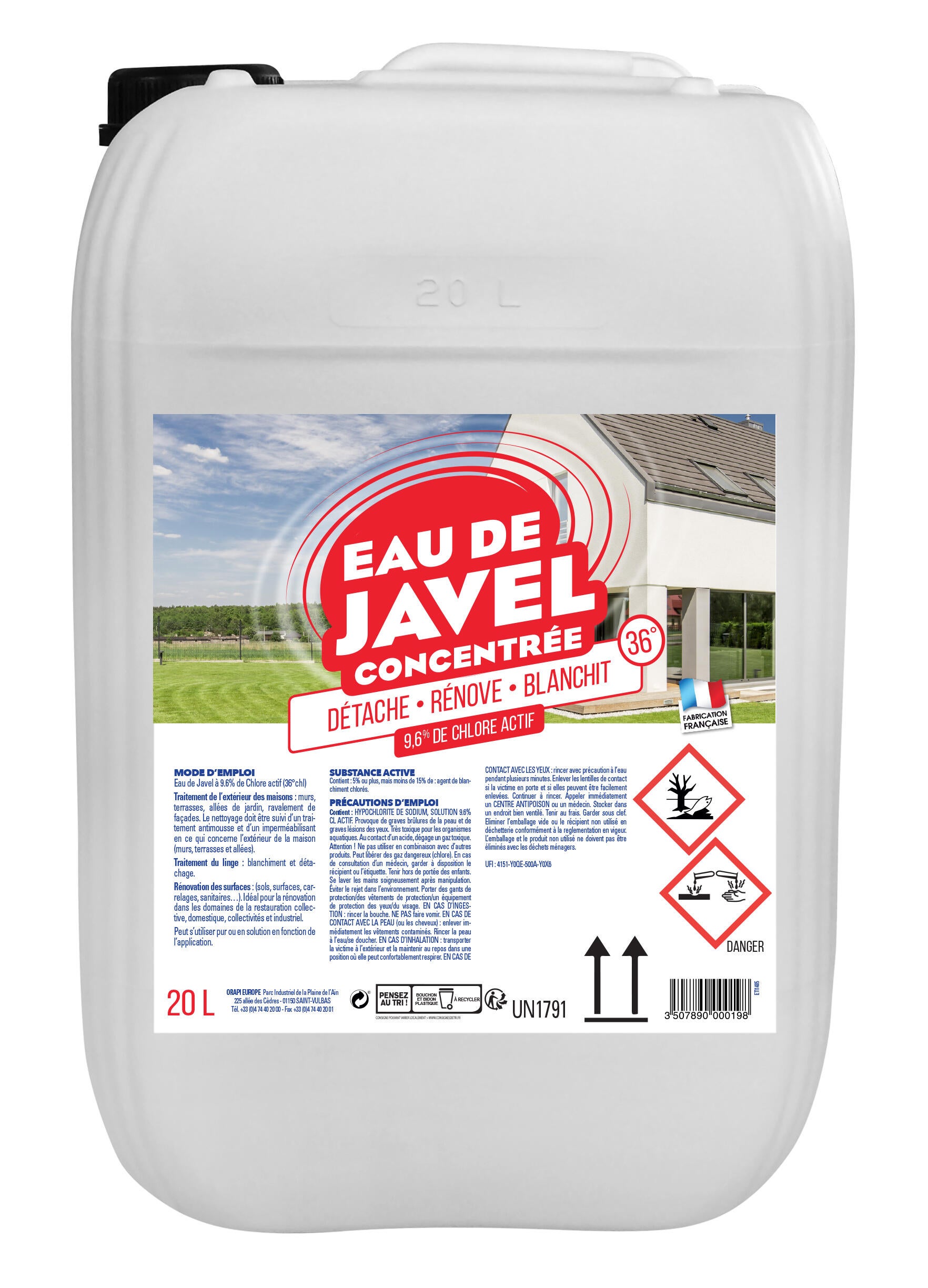 Eau de javel Concentré 20 Litres | Leroy Merlin