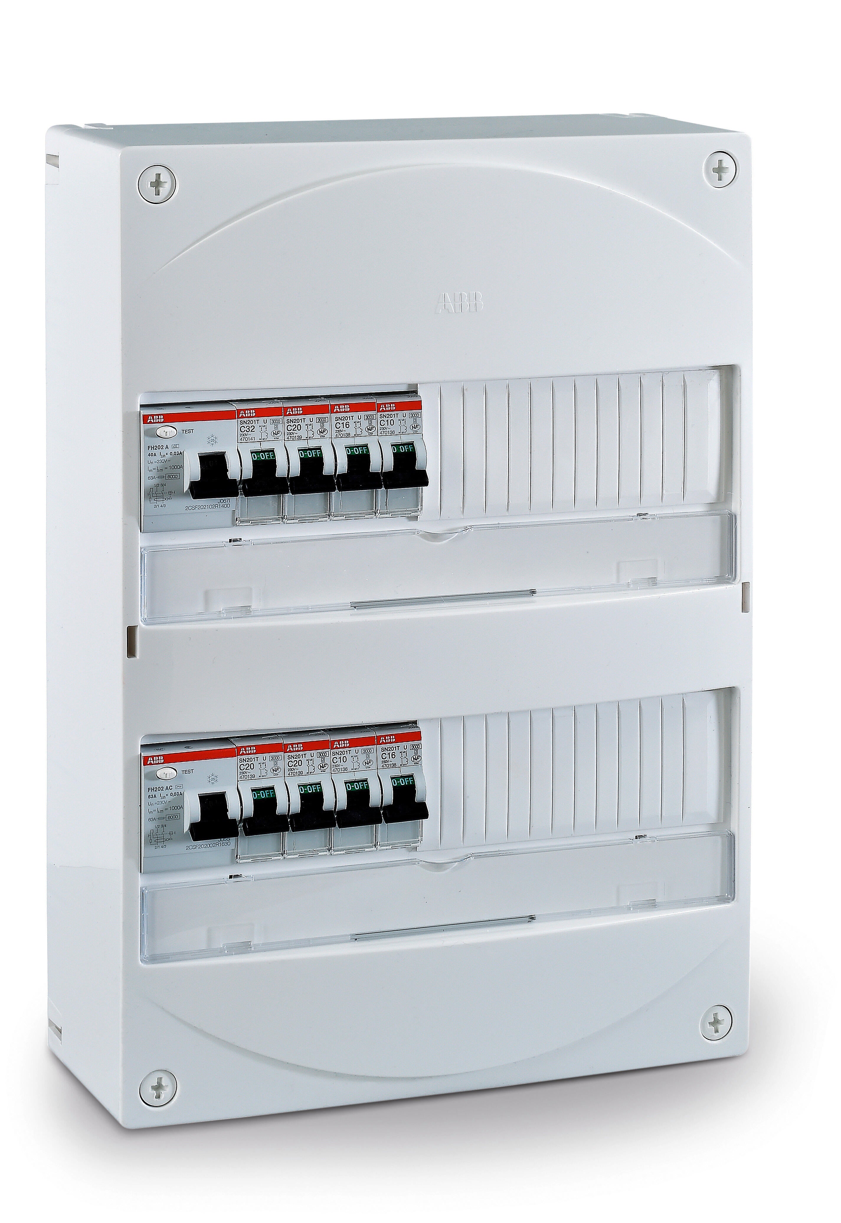 Tableau électrique équipé et précâblé ABB 2 rangées 26 modules | Leroy ...