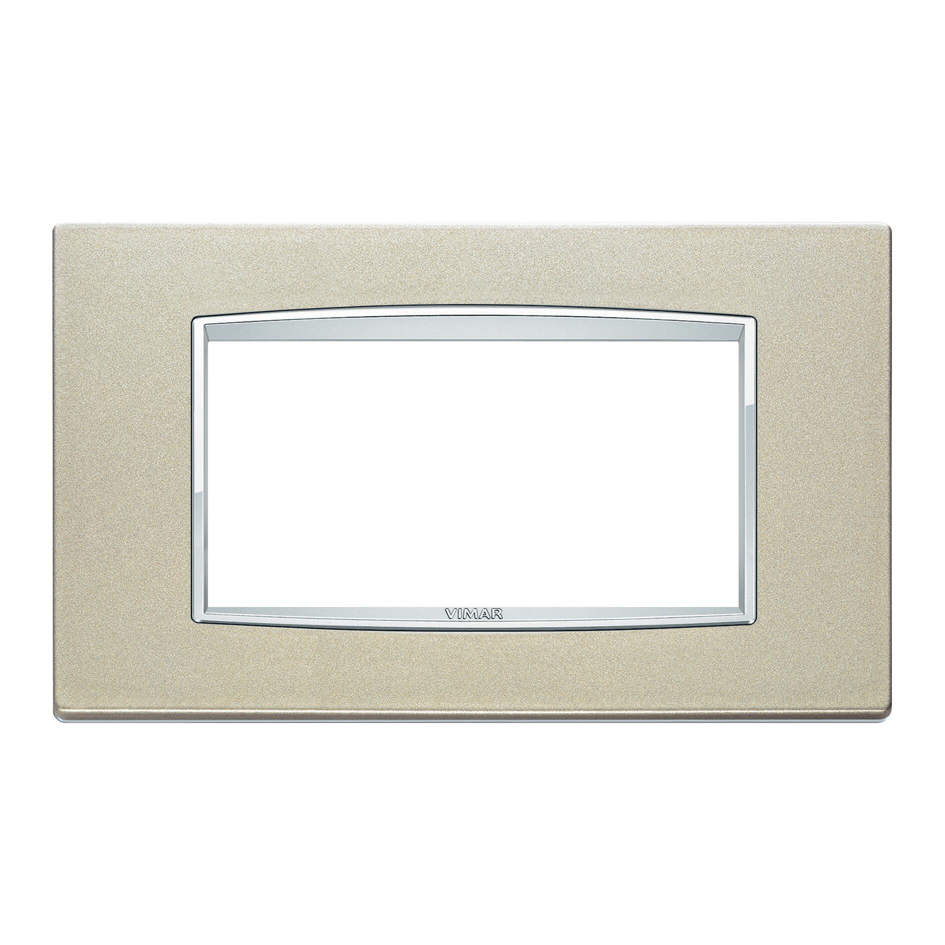 Placca 4 moduli in zama serie Eikon VIMAR champagne | Leroy Merlin