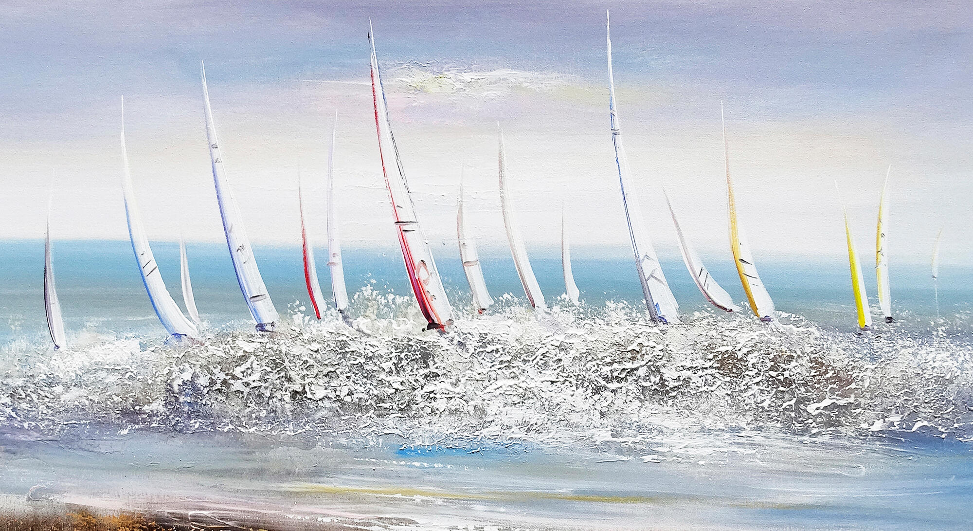 Toile peinte Bord de mer 7, multicolore l.110 x H.60 cm | Leroy Merlin