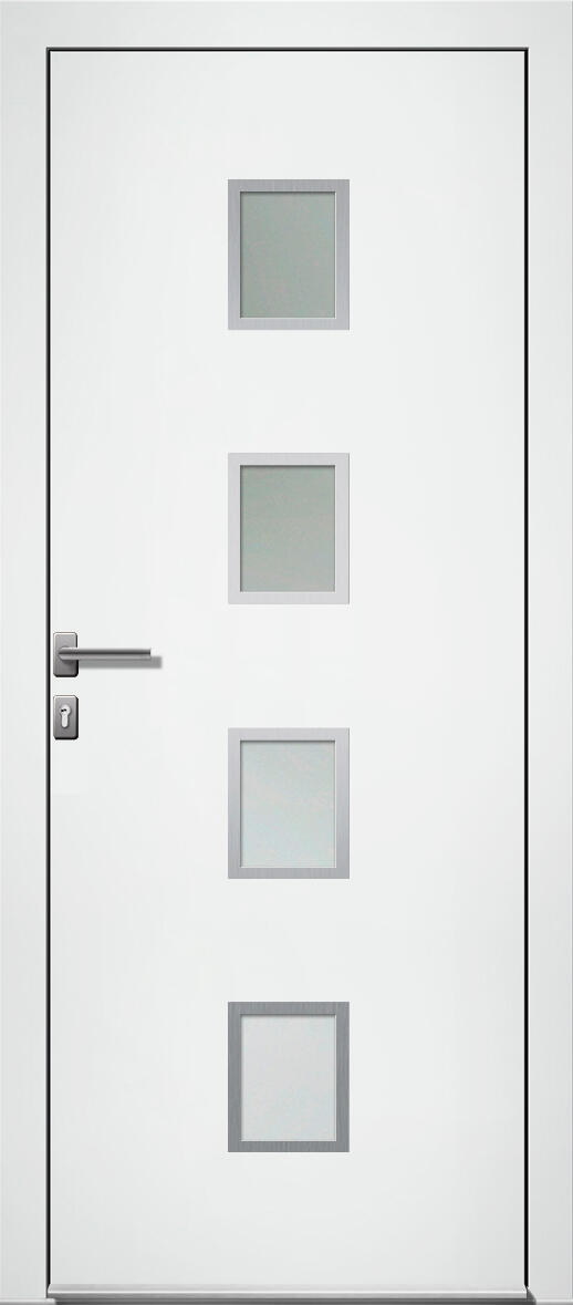 Porte d'entrée Alu Baltimore 2 Premium H.215 x l.90 cm vitrée blanc ...