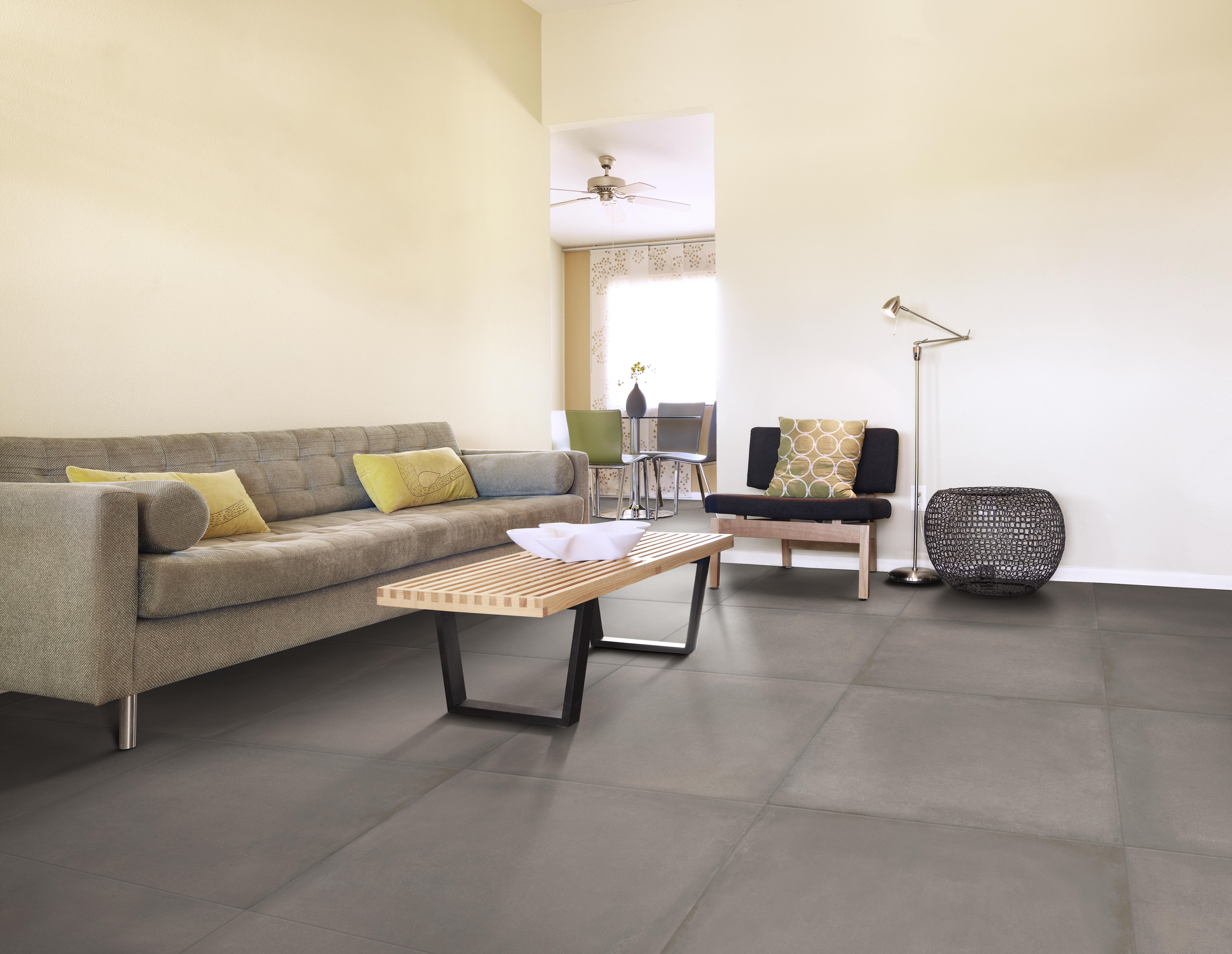 Carrelage mur / sol effet béton gris ciment Time l.75 x L.75 cm | Leroy ...