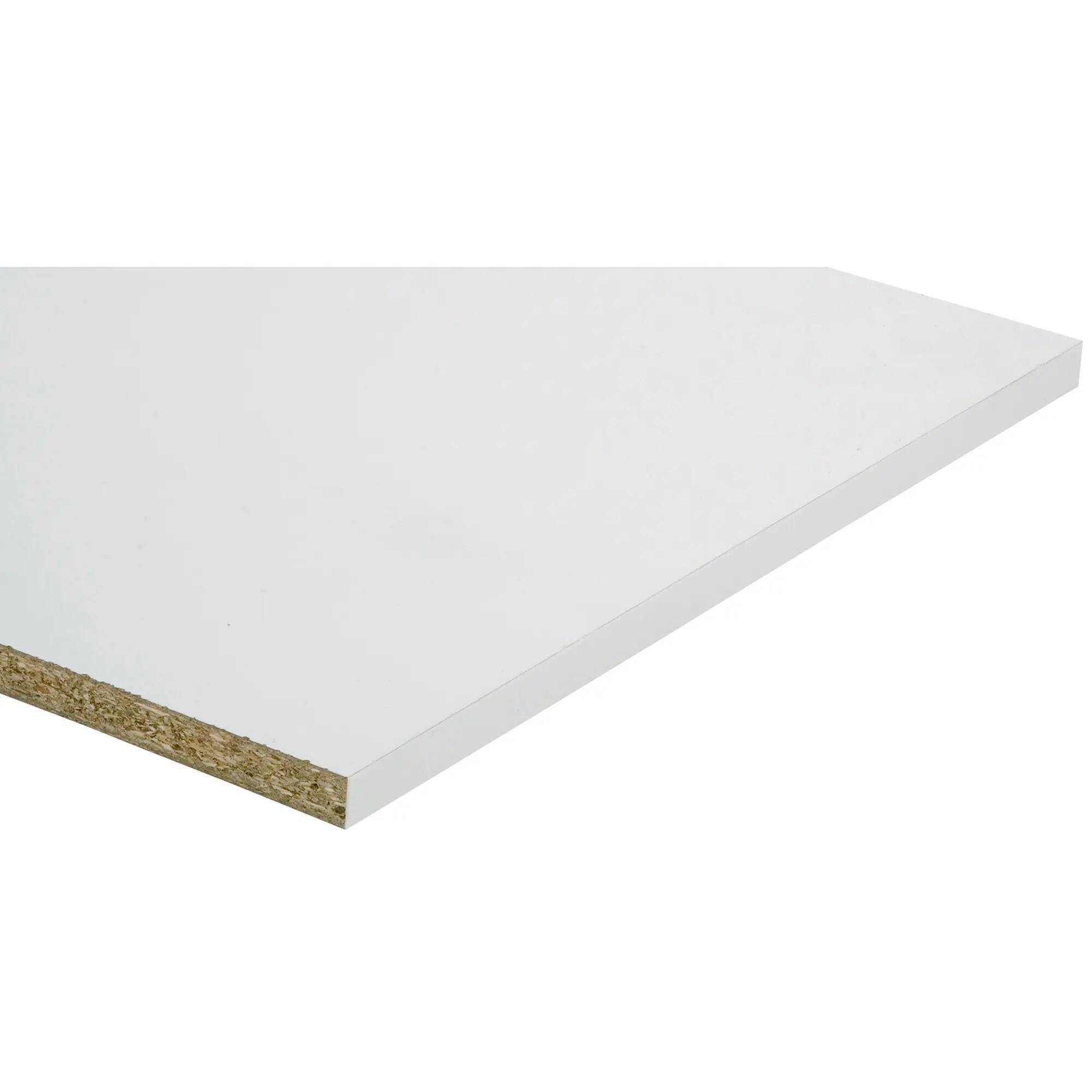 Tablette mélaminé super blanc, L.250 x l.50 cm x Ep.18 mm | Leroy Merlin