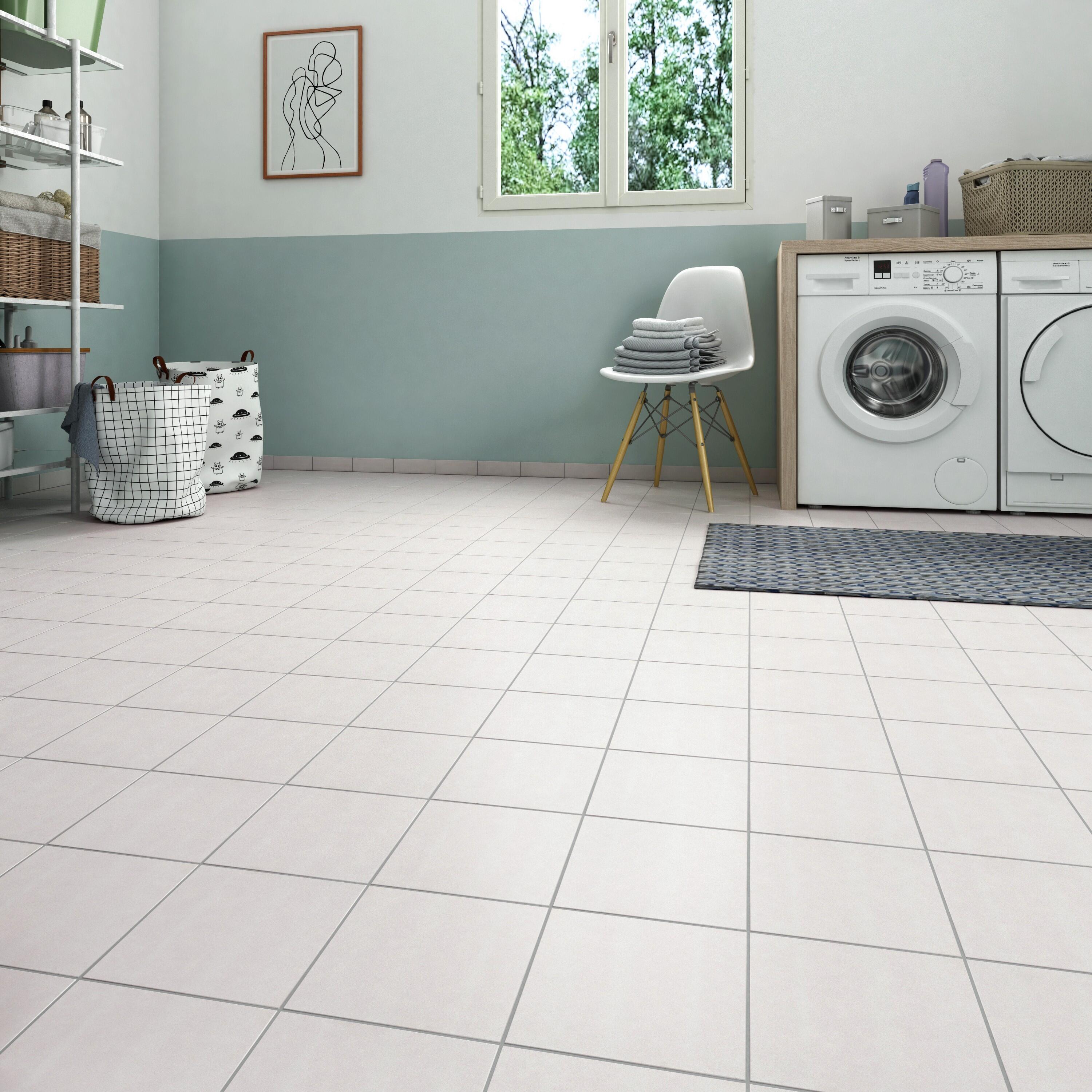 Carrelage mur / sol effet blanc Nevada l.33.3 x L.33.3 cm | Leroy Merlin