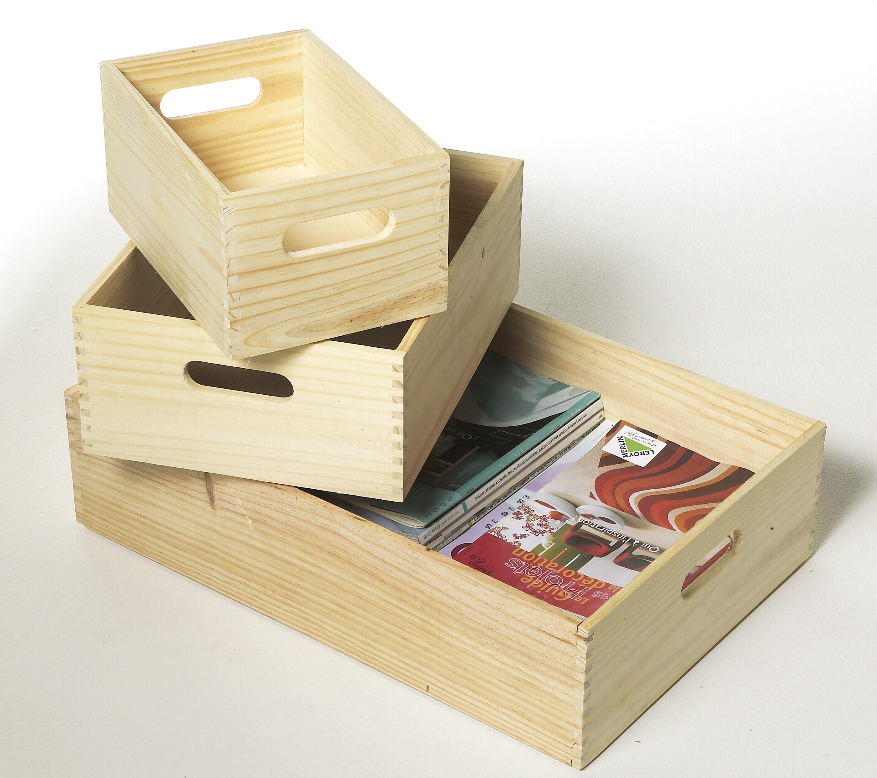 Caisse Solo pin , l.40 x P.60 x H.15 cm | Leroy Merlin