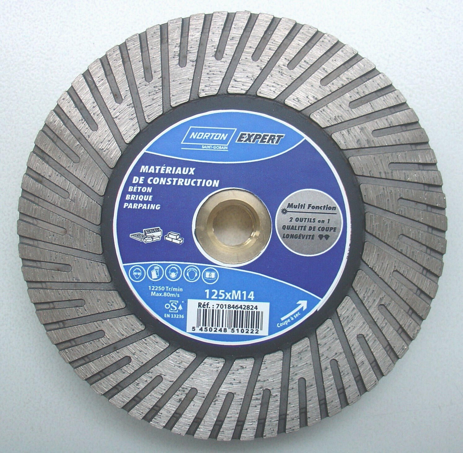 Disque diamant pour matériaux de construction NORTON, Diam.125 mm ...