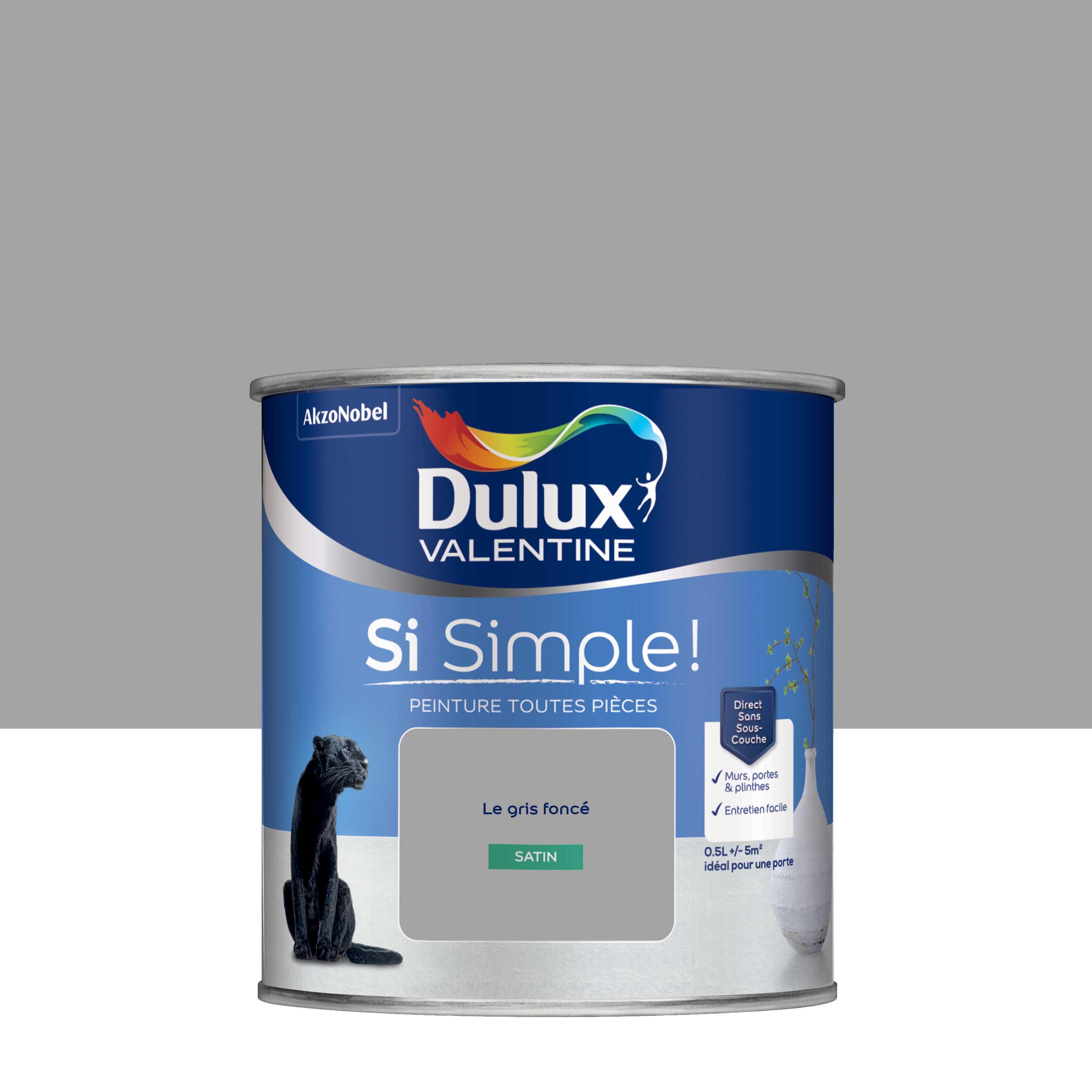 Peinture mur, boiserie gris foncé satin DULUX VALENTINE Si simple ! 0 ...