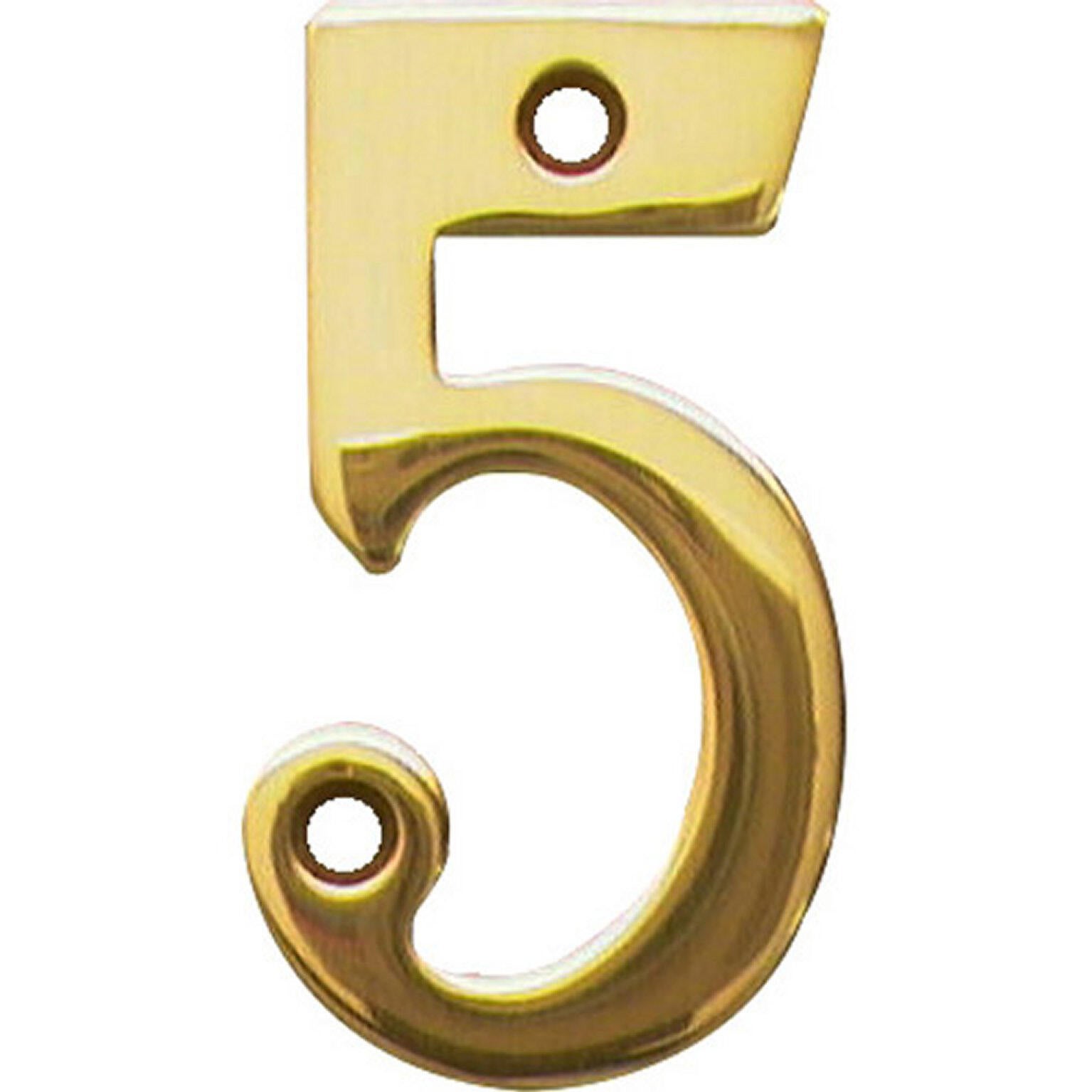 Chiffre 5 en laiton ciré H.5.5 x l.3.5 cm | Leroy Merlin