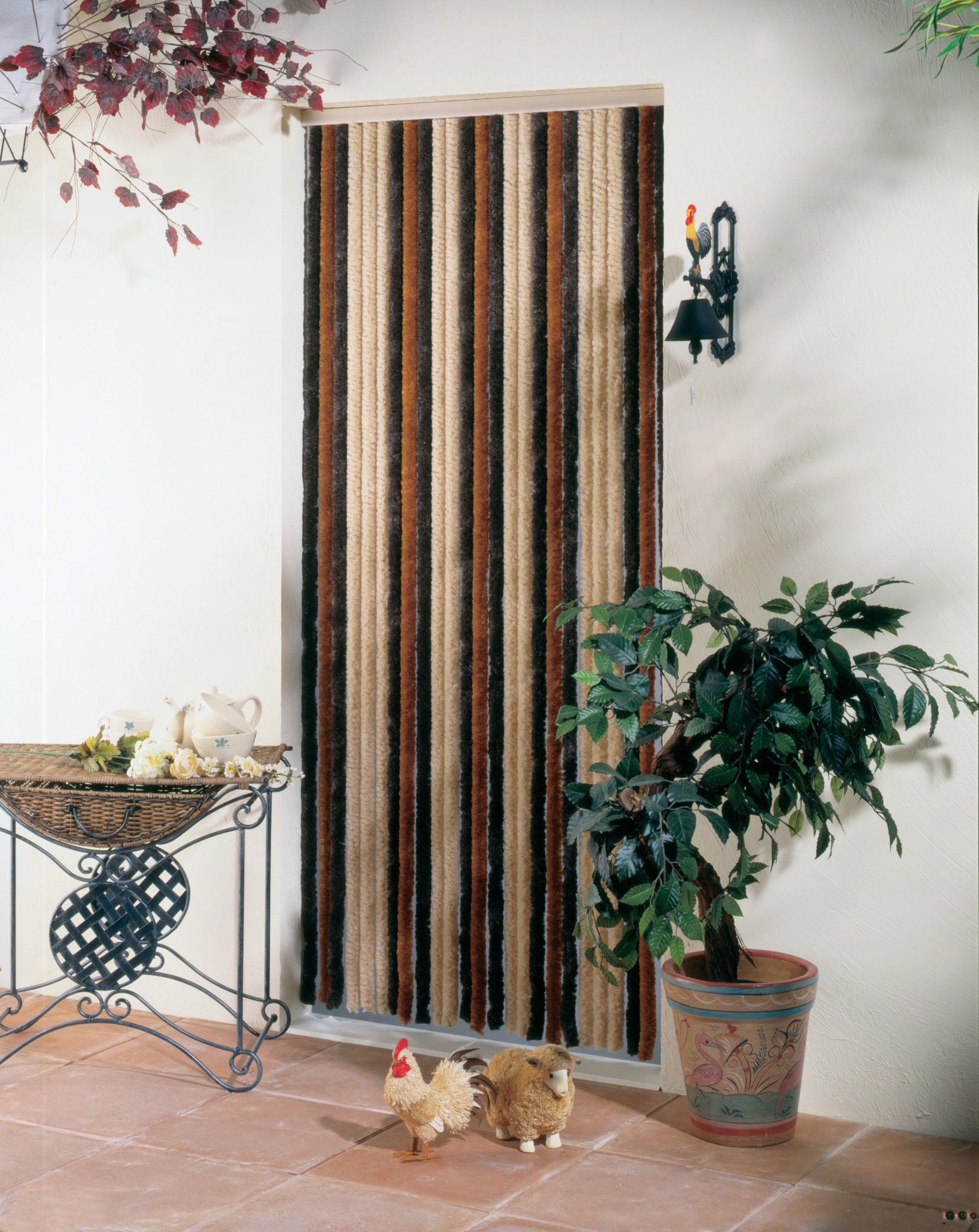 Rideau de porte, Florence, brun/beige, l.120 x H.220 cm | Leroy Merlin