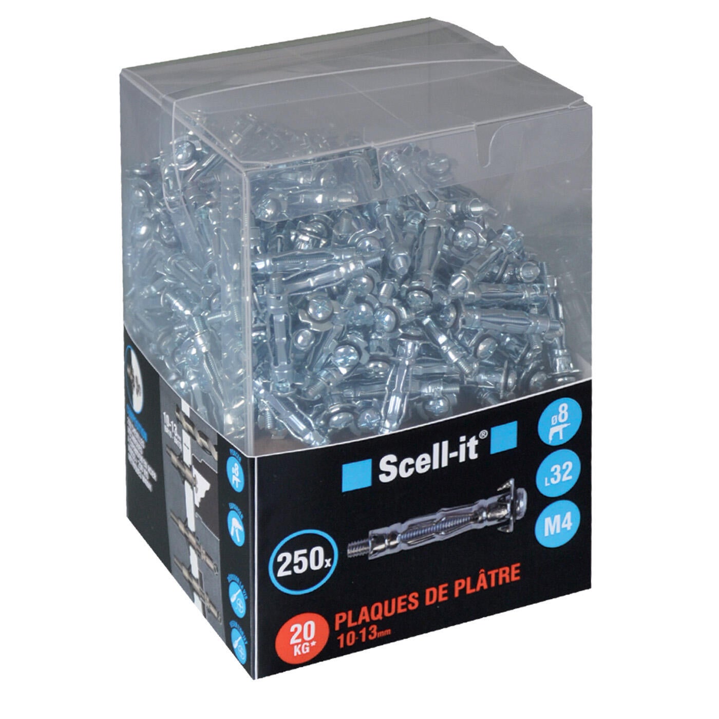 Lot de 250 chevilles à expansion ou verrouillage spyder SCELL-IT, Diam ...