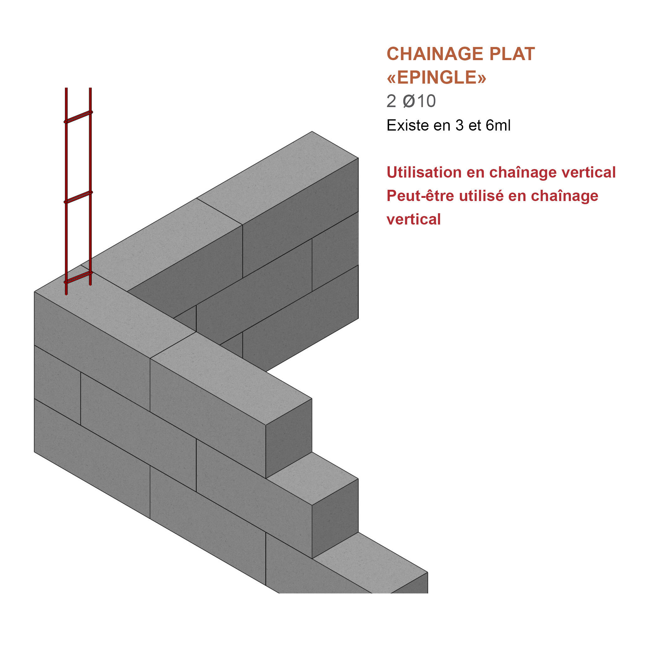 Chaînage plat, Diam.10 mm L. 6 m | Leroy Merlin