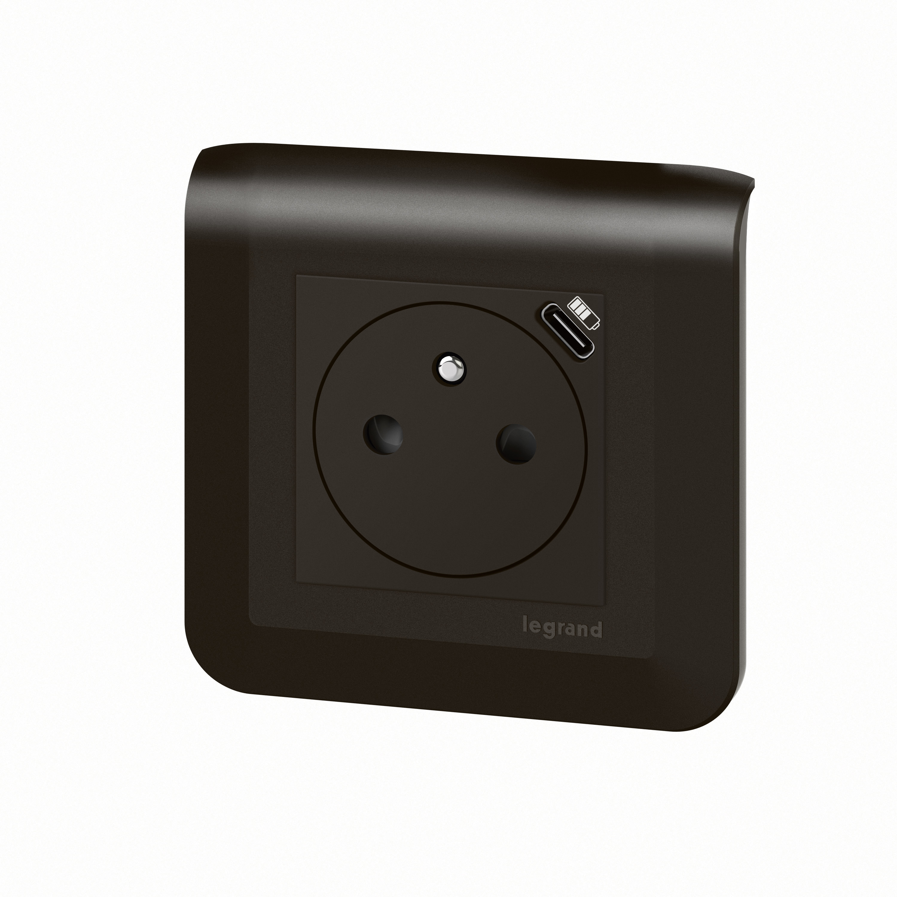 Prise affleurante et USB C complet LEGRAND Mosaic, noir | Leroy Merlin